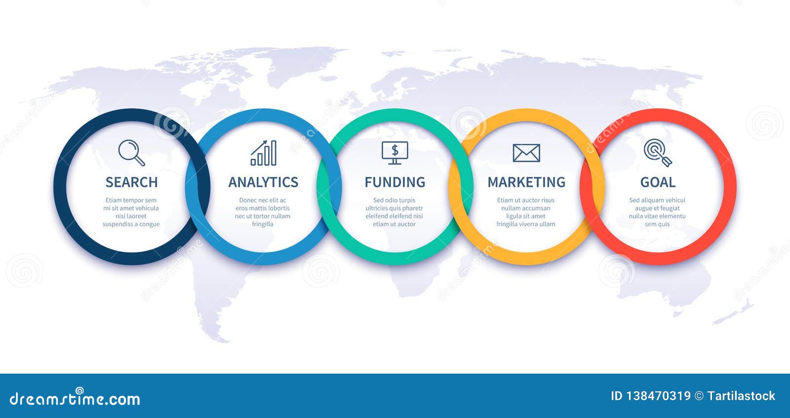 Global Business Steps Chart. Strategy Timeline Infographics, Worldwide ...
