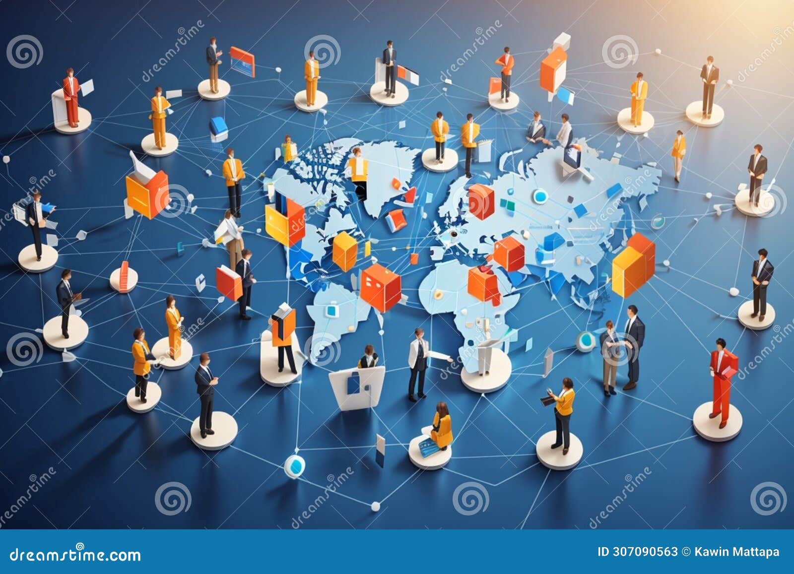 Global Business Structure of Networking Background Stock Illustration ...