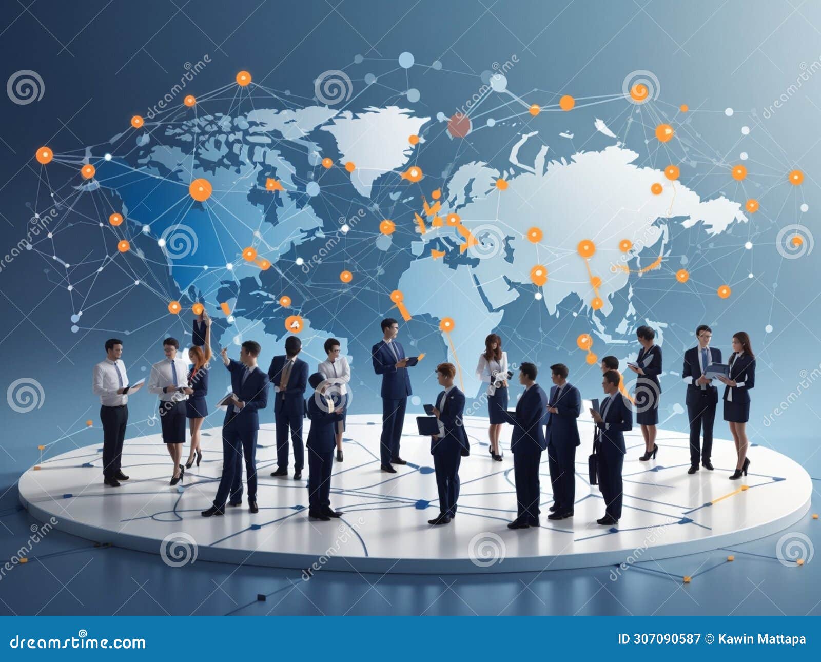 Global Business Structure of Networking Background Stock Illustration ...