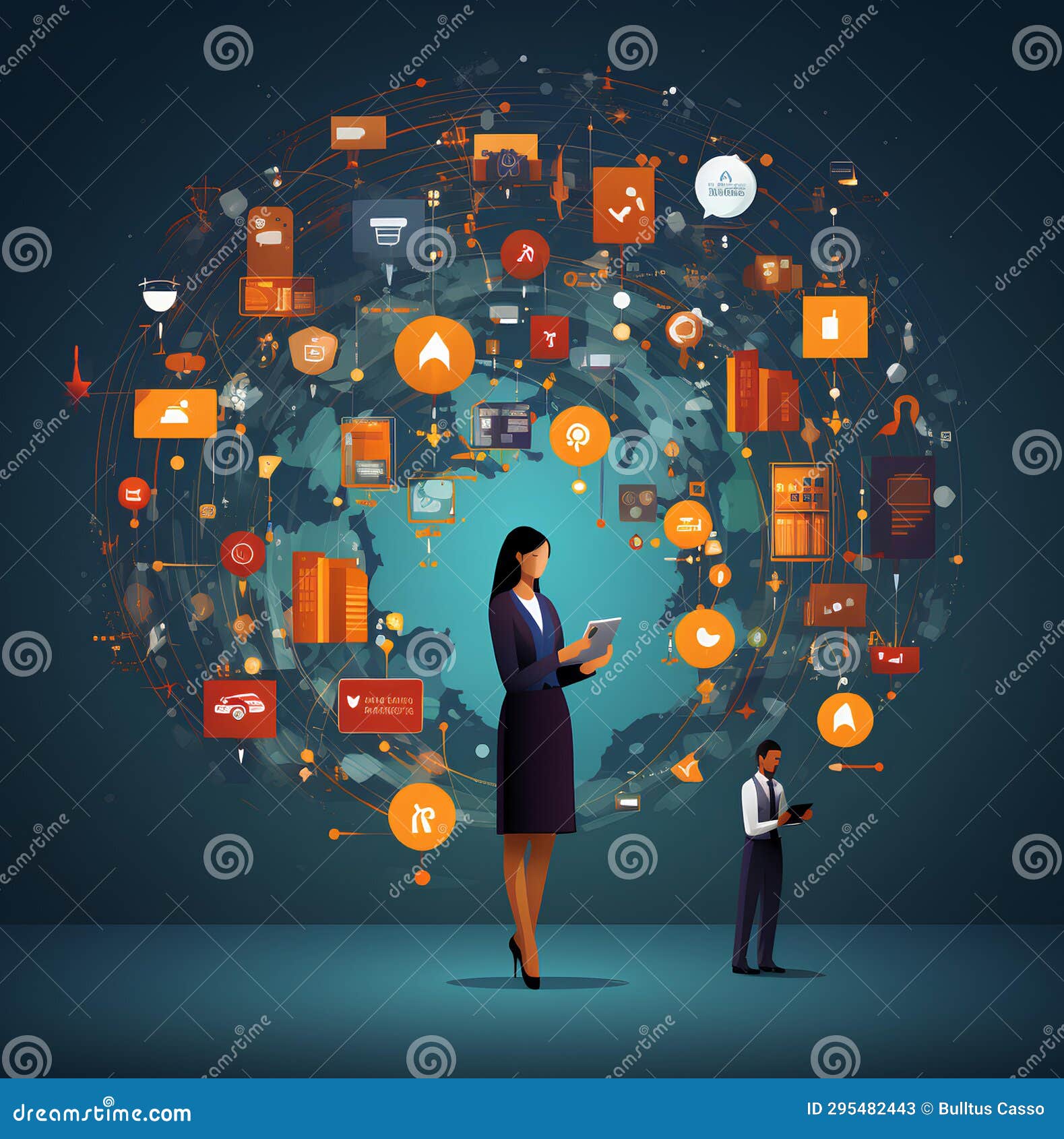 Global Business Structure of Networking for Communication Stock ...