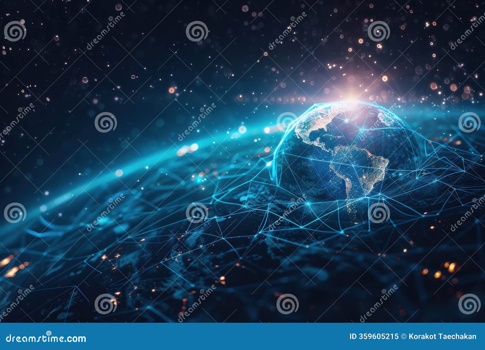 Global Business Structure of Networking. Futuristic Technology ...