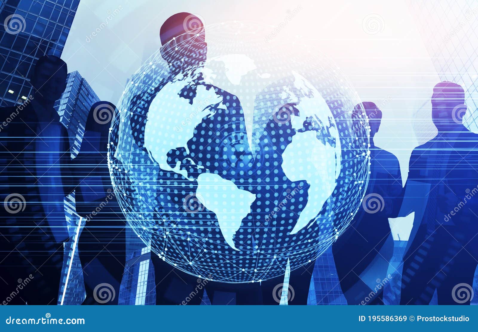 Global Business Technologies. Double Exposure with Digital Globe and ...