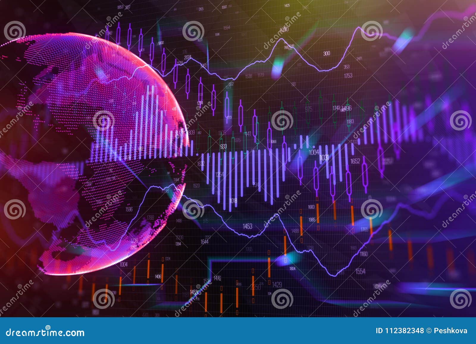 Global Business and Trade Backdrop Stock Illustration - Illustration of ...