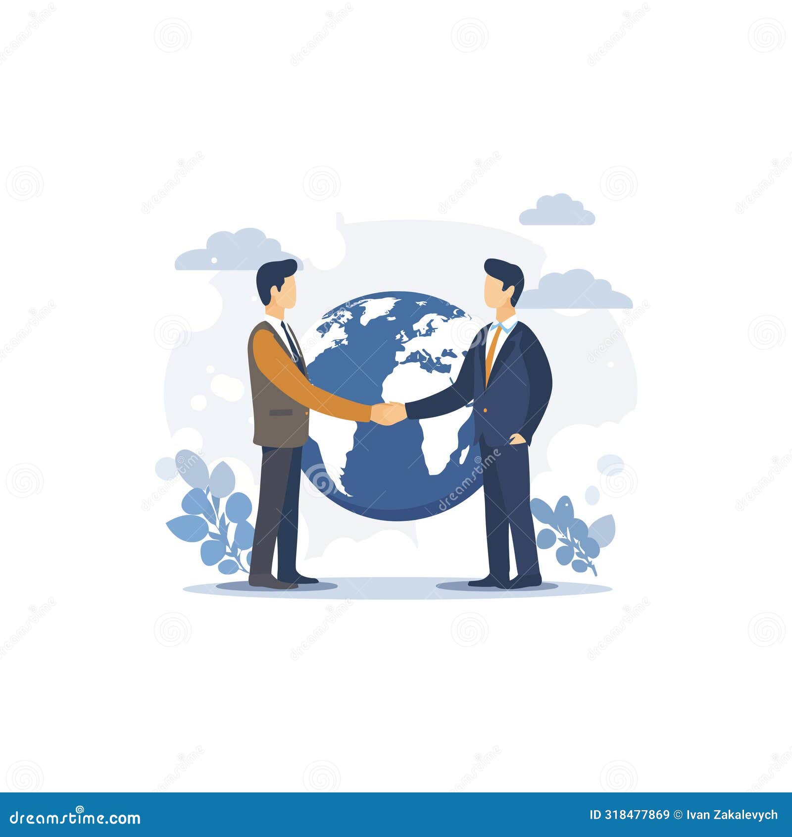 Global Businessmen Shaking Hands. Vector Illustration Design Stock ...