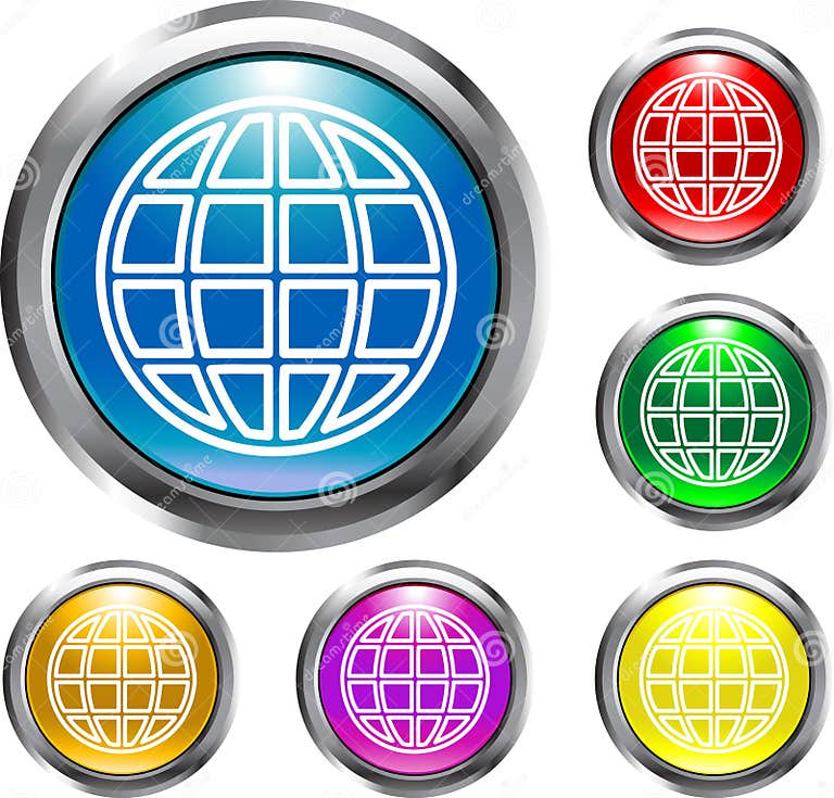 Global Buttons stock vector. Illustration of design, world - 3875154