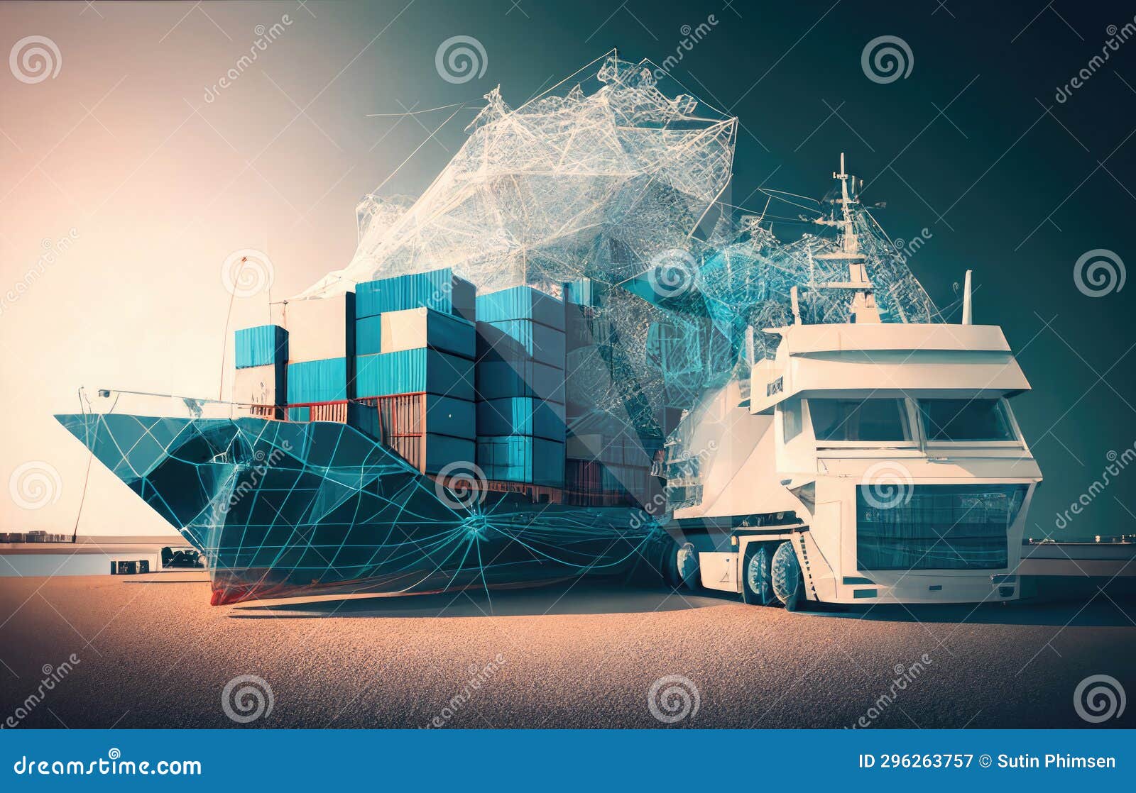 Global Cargo Transport and Logistics Network Stock Image - Image of ...