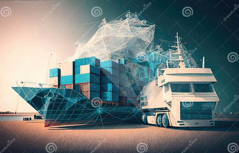 Global Cargo Transport and Logistics Network Stock Image - Image of ...