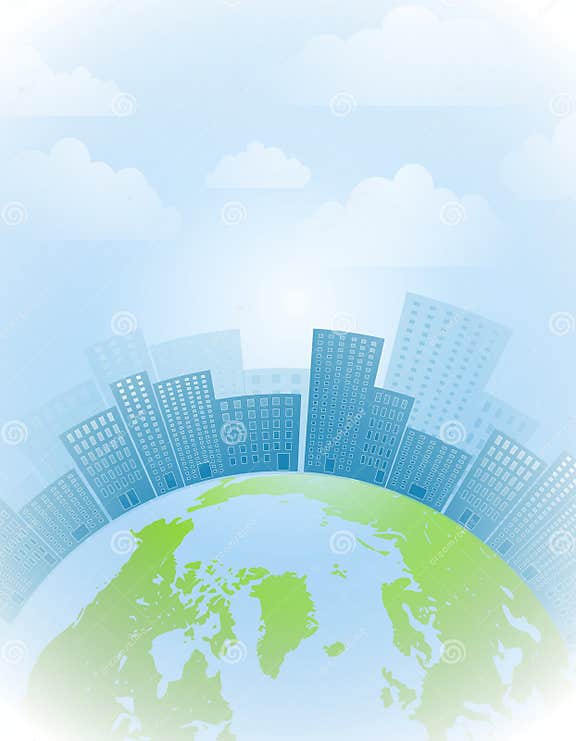 Global City Earth Background Stock Illustration - Illustration of ...