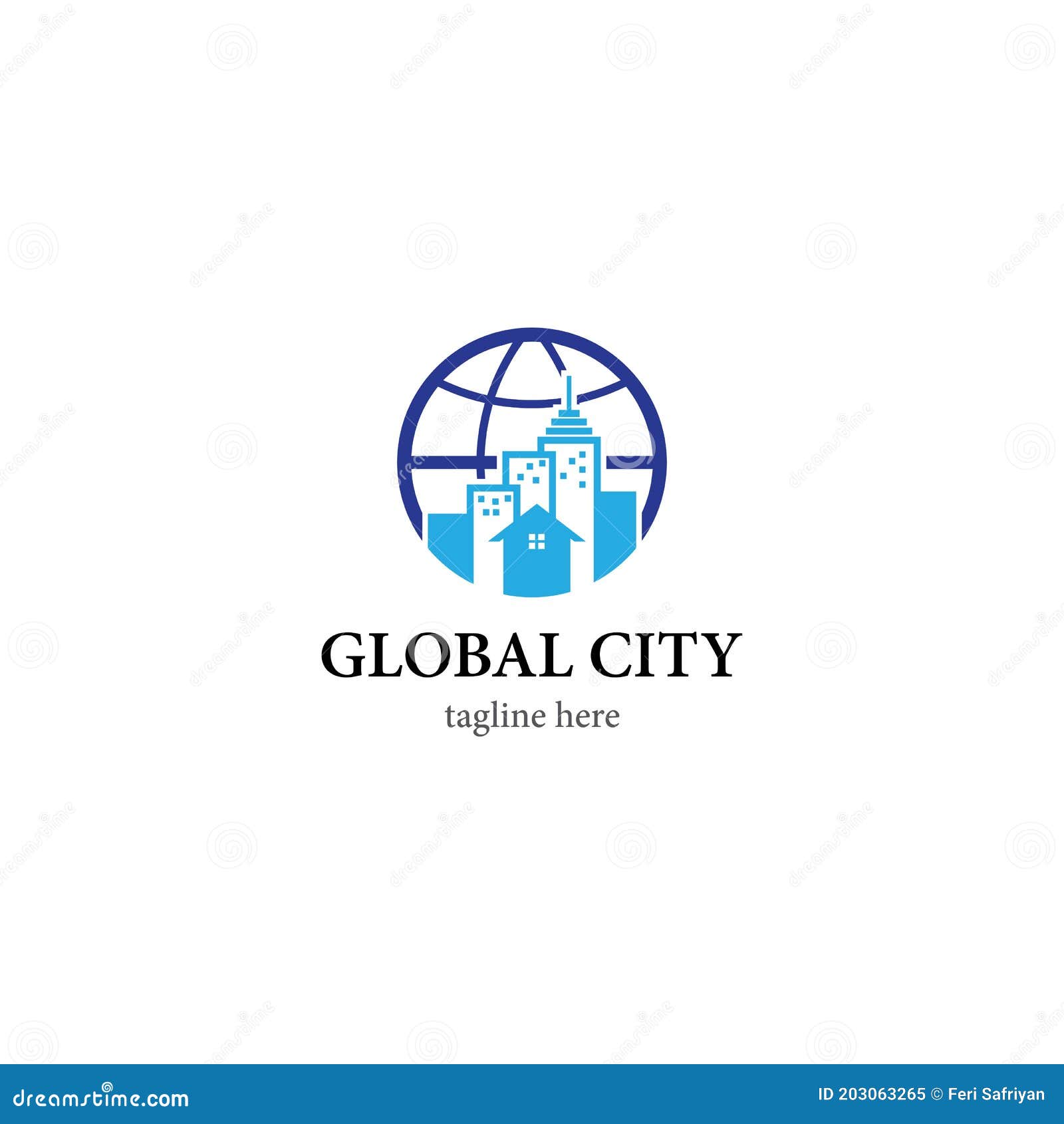 Global city logo template stock vector. Illustration of vector - 203063265