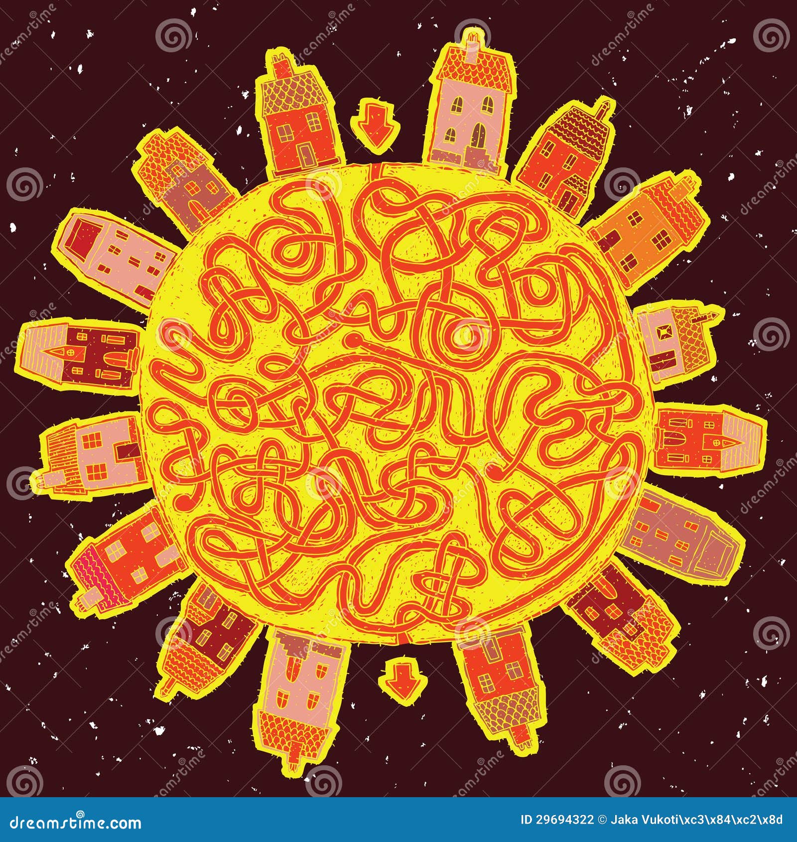 Global City Maze Game stock vector. Illustration of complex - 29694322