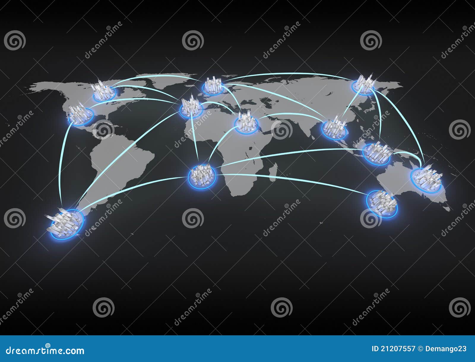Global City Connections: An Illustrated Map Of World Lines For ...