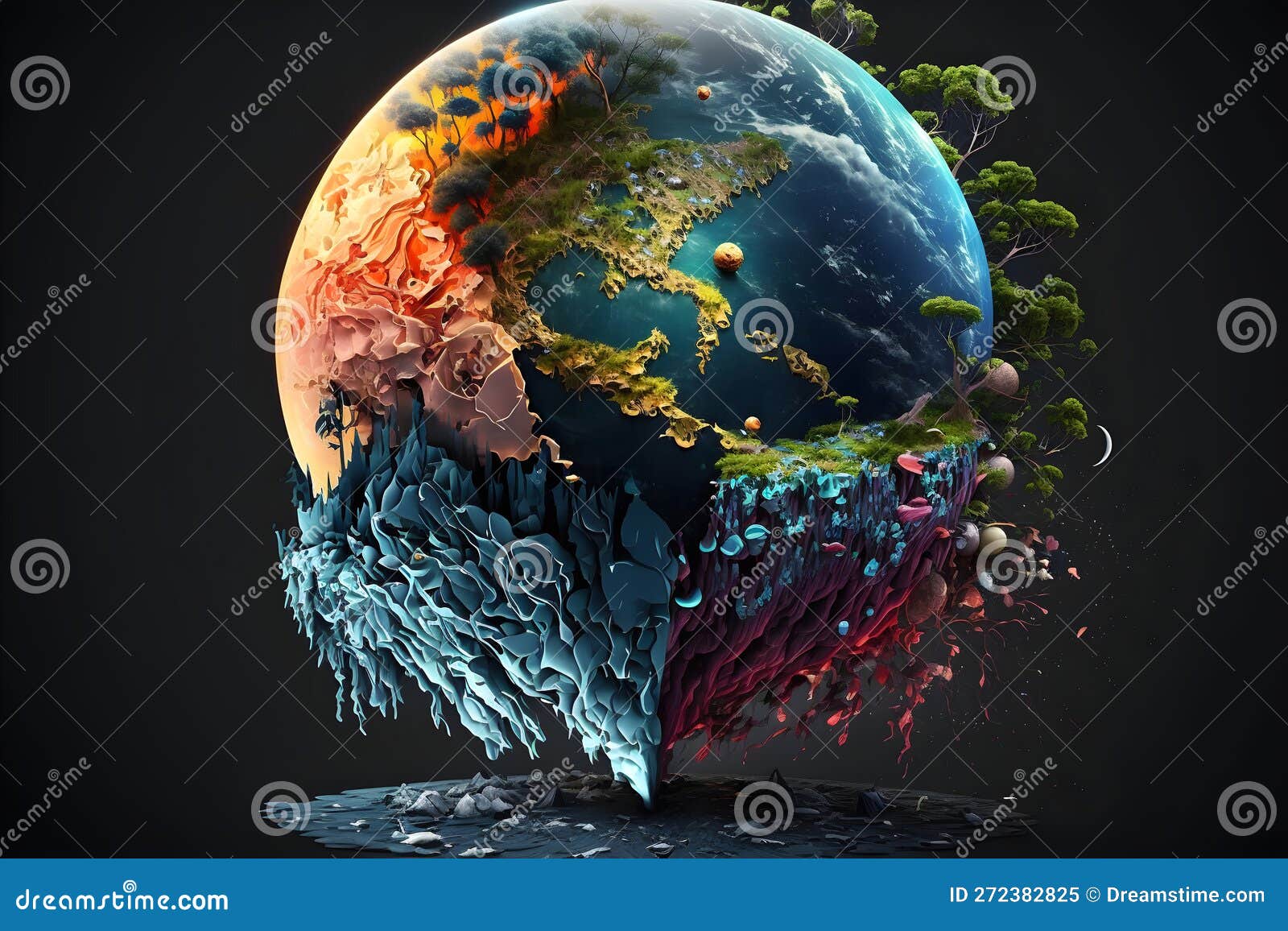Suffering Planet Earth Cartoon Vector Ecology Concept Illustration ...