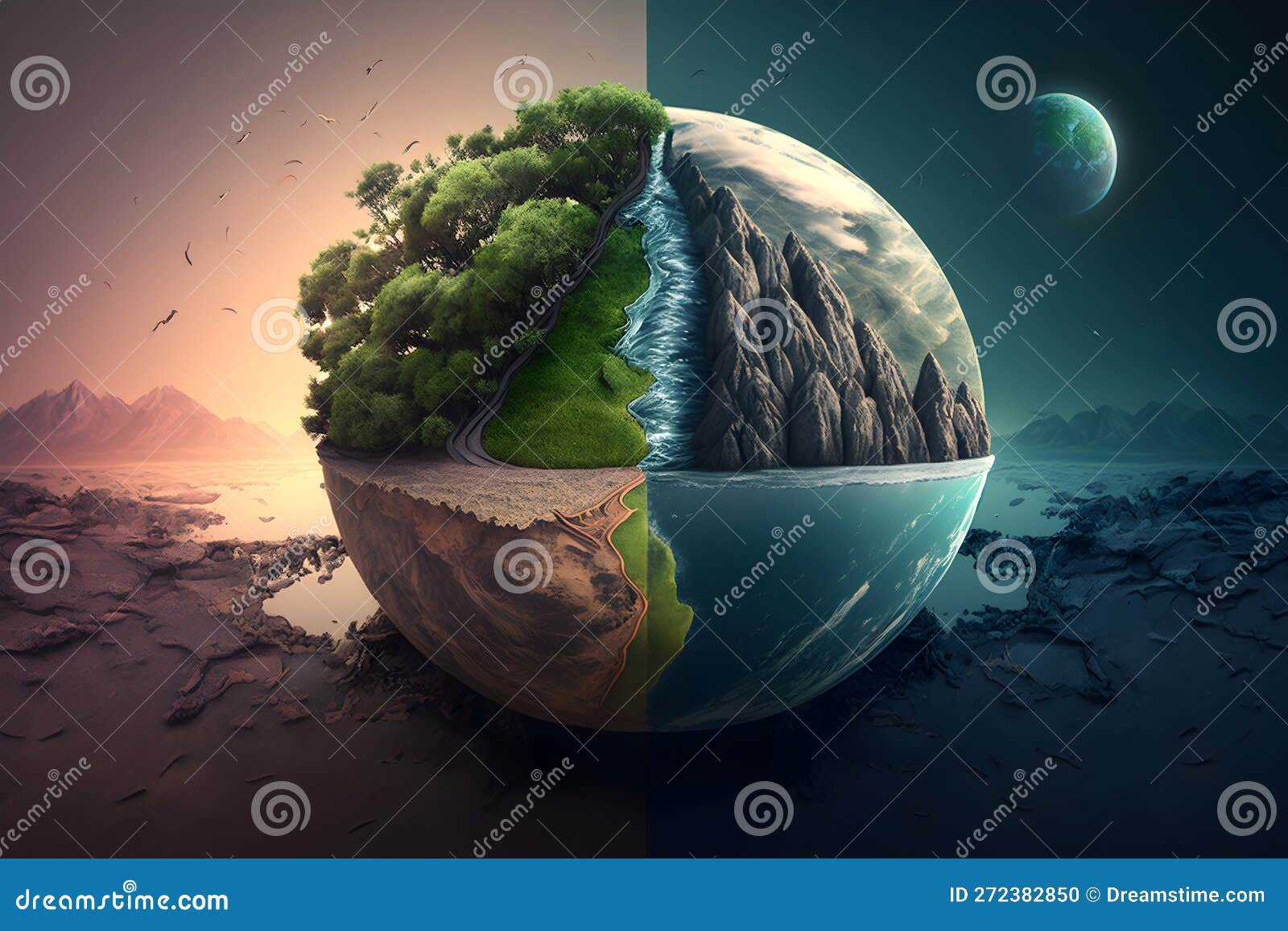 Global Climate Change Concept. Earth Planet Suffering from Global ...