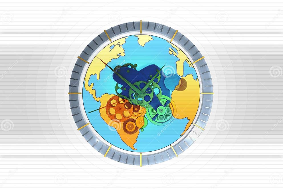 Global Clock stock illustration. Illustration of arms - 6413856