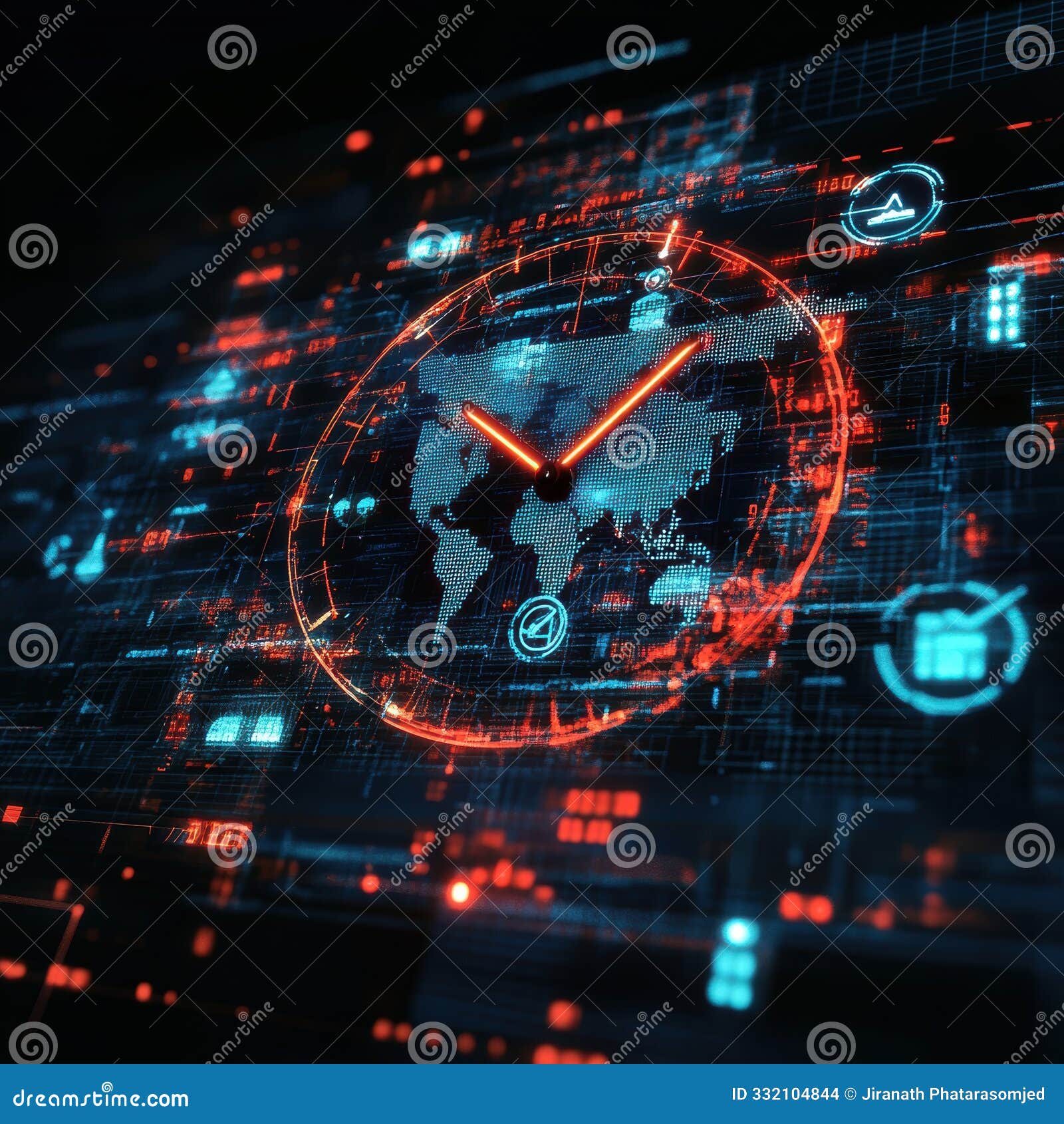 Global Clock stock illustration. Illustration of screen - 332104844