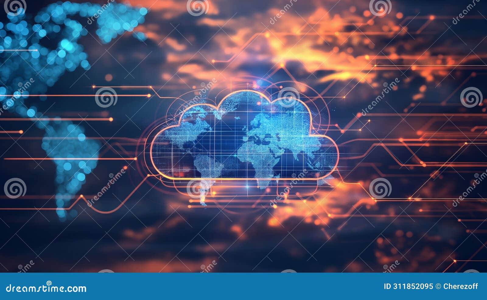 Global Cloud Computing Concept Stock Image - Image of tech ...
