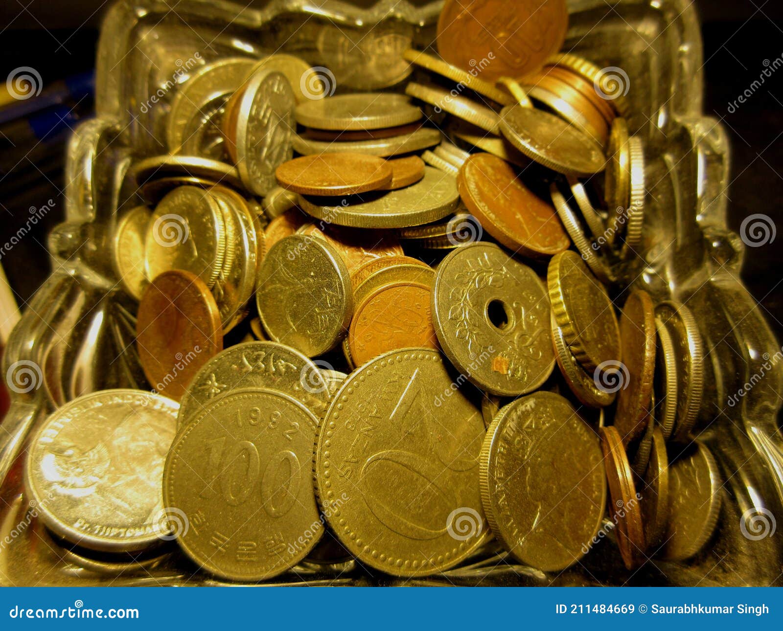 Global Coin Collection Made Up of Different Metals Stock Image - Image ...
