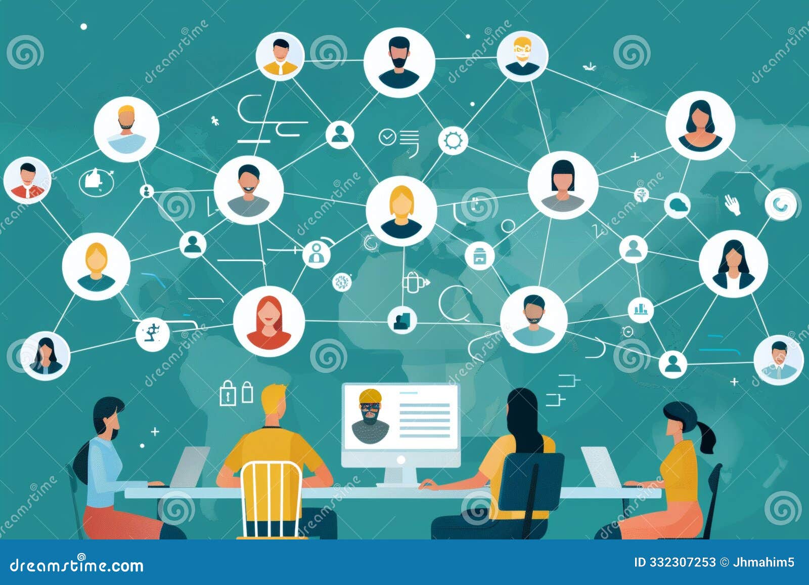 Global Collaboration and Communication Network Stock Image - Image of ...