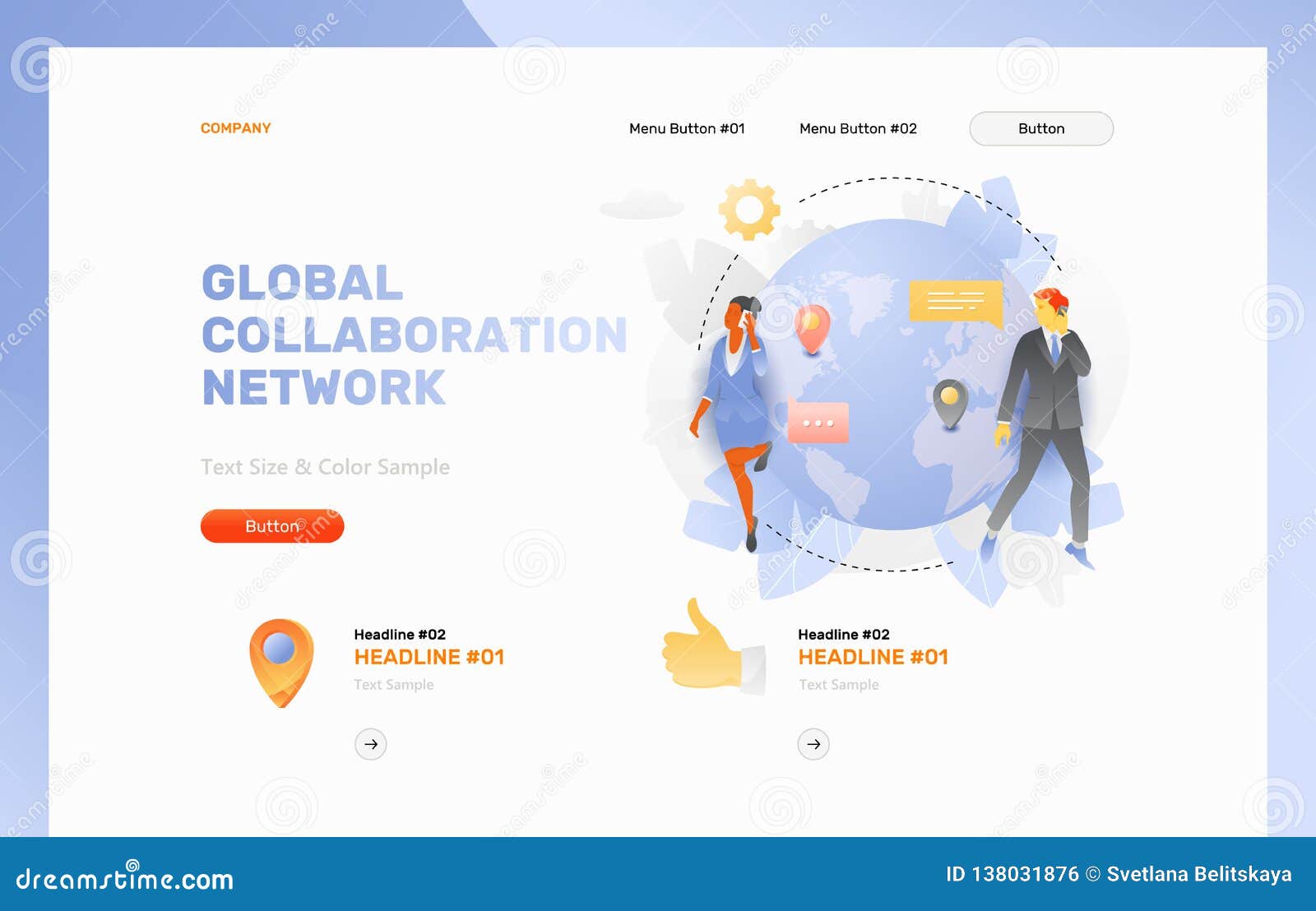 Global Collaboration Network Web Page Stock Vector - Illustration of ...