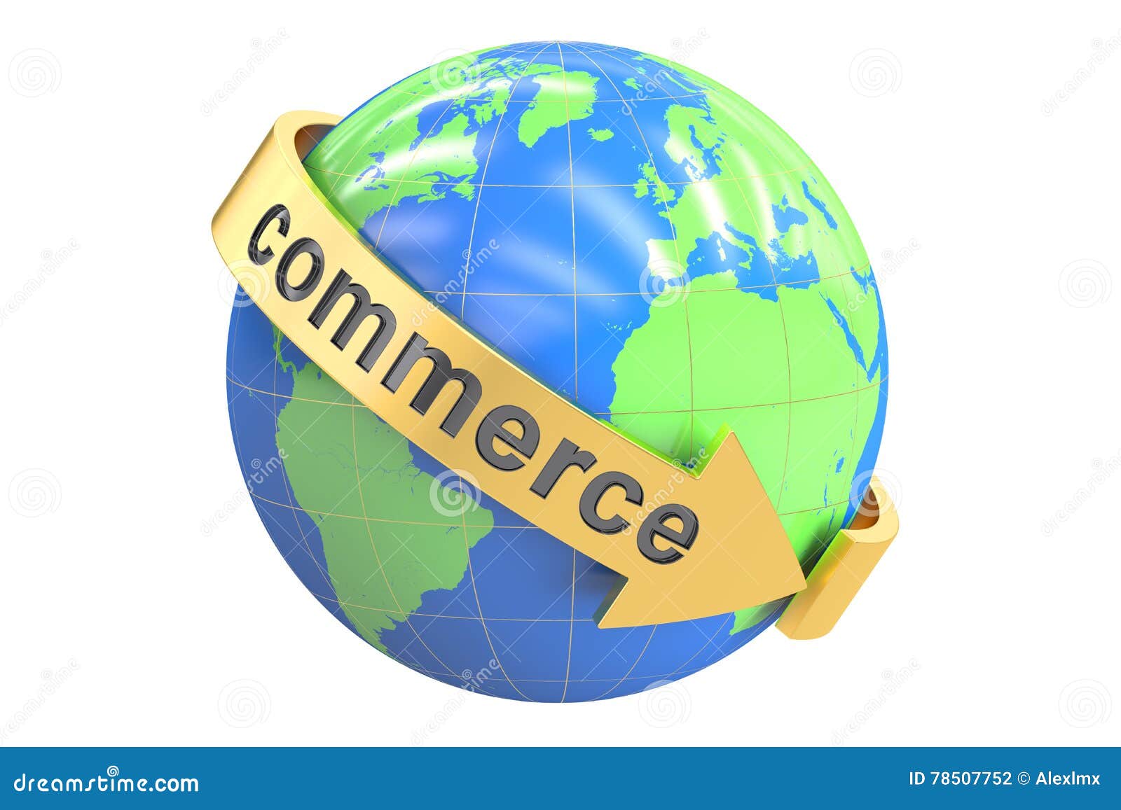 Global Commerce 3D Rendering Stock Illustration - Illustration of ...