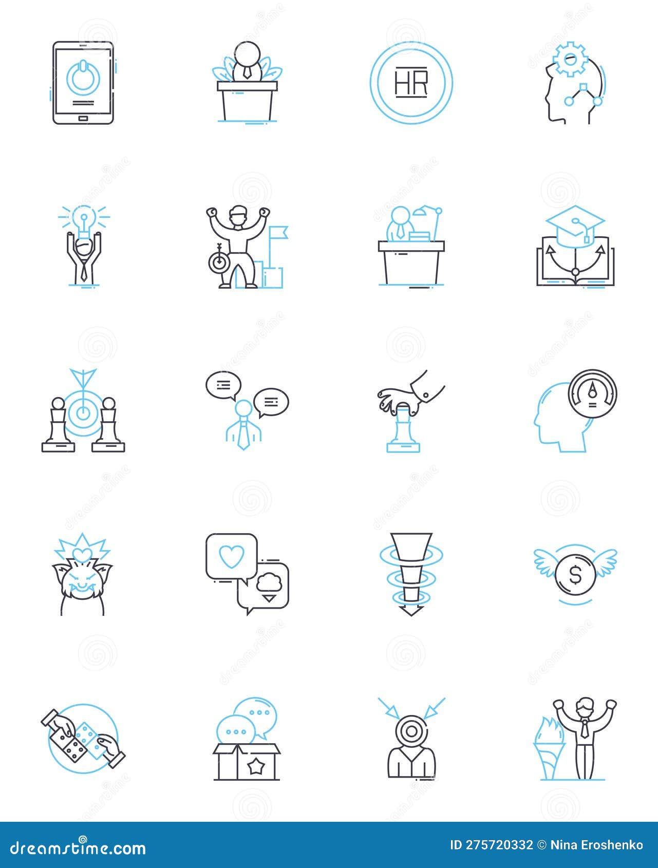 Global Commerce Linear Icons Set. Export, Import, Multinational, Trade ...