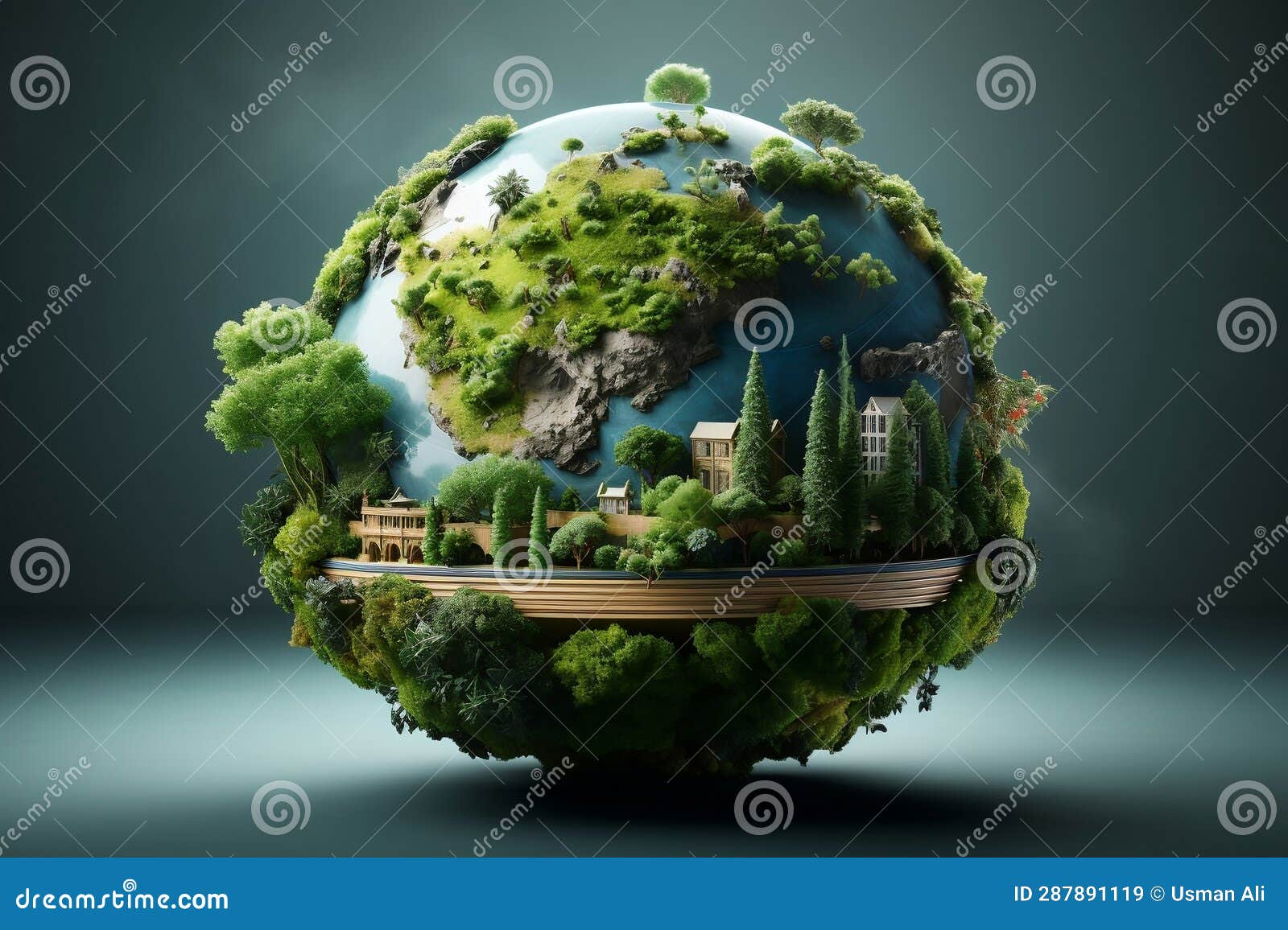 Global Commitment World Environment and Earth Day Symbolized with a ...