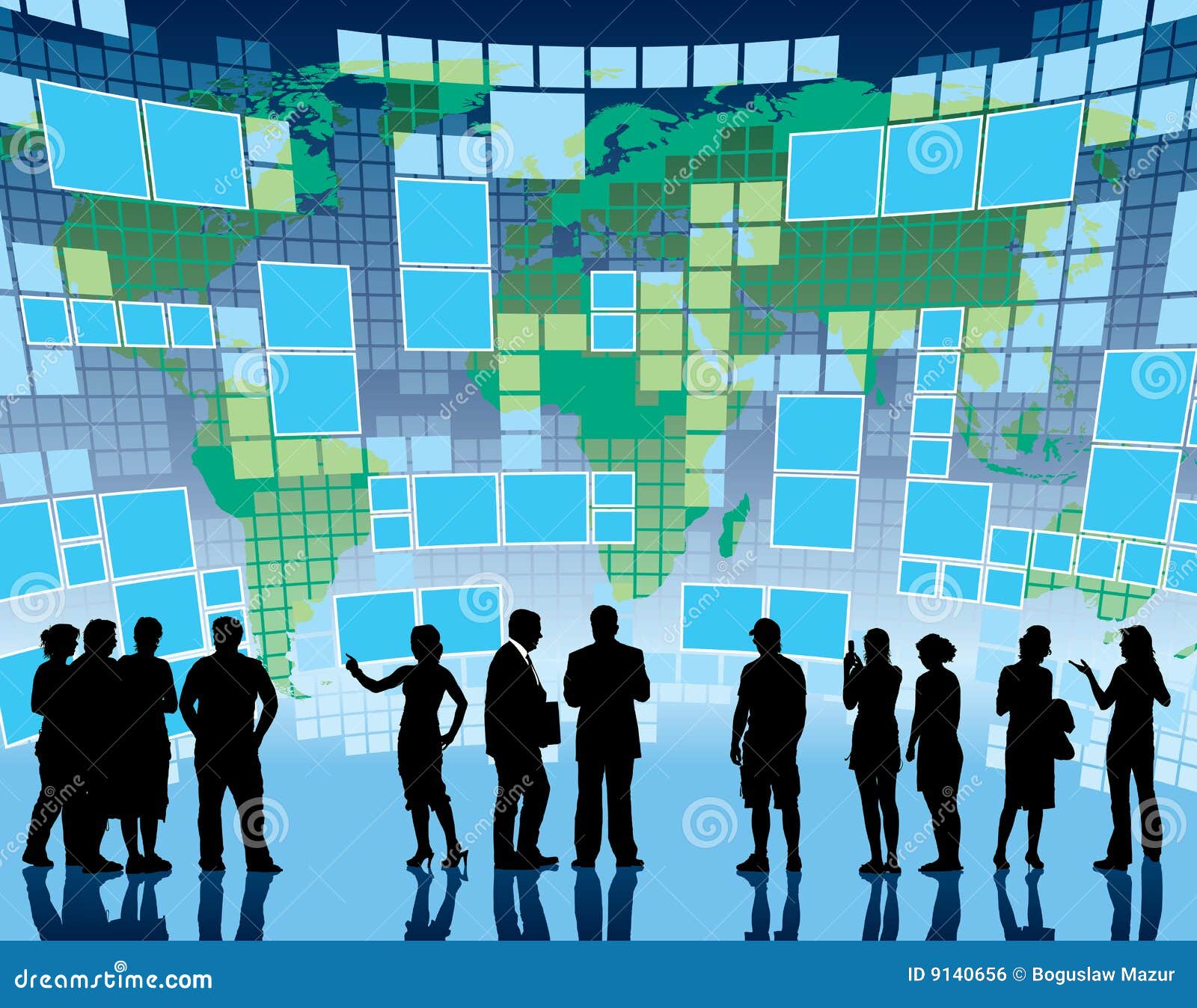 Global communication stock vector. Illustration of black - 9140656