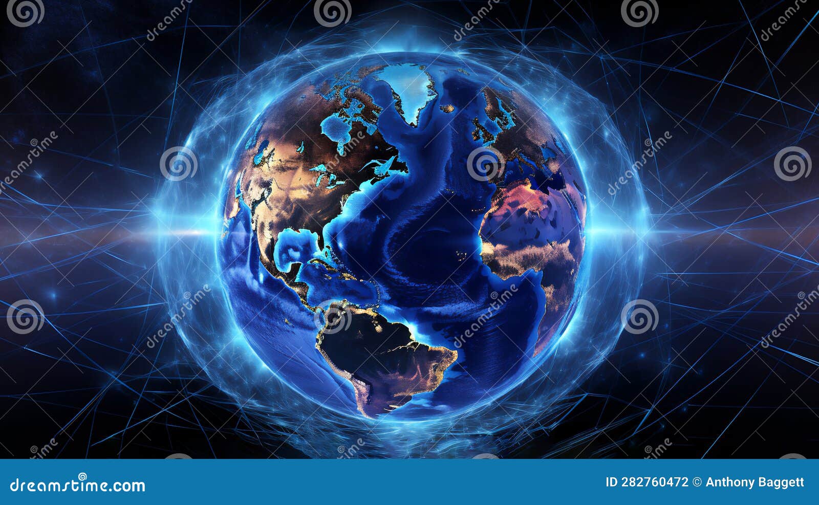 Global Communication Big Data Being Transmitted Across the World Stock ...