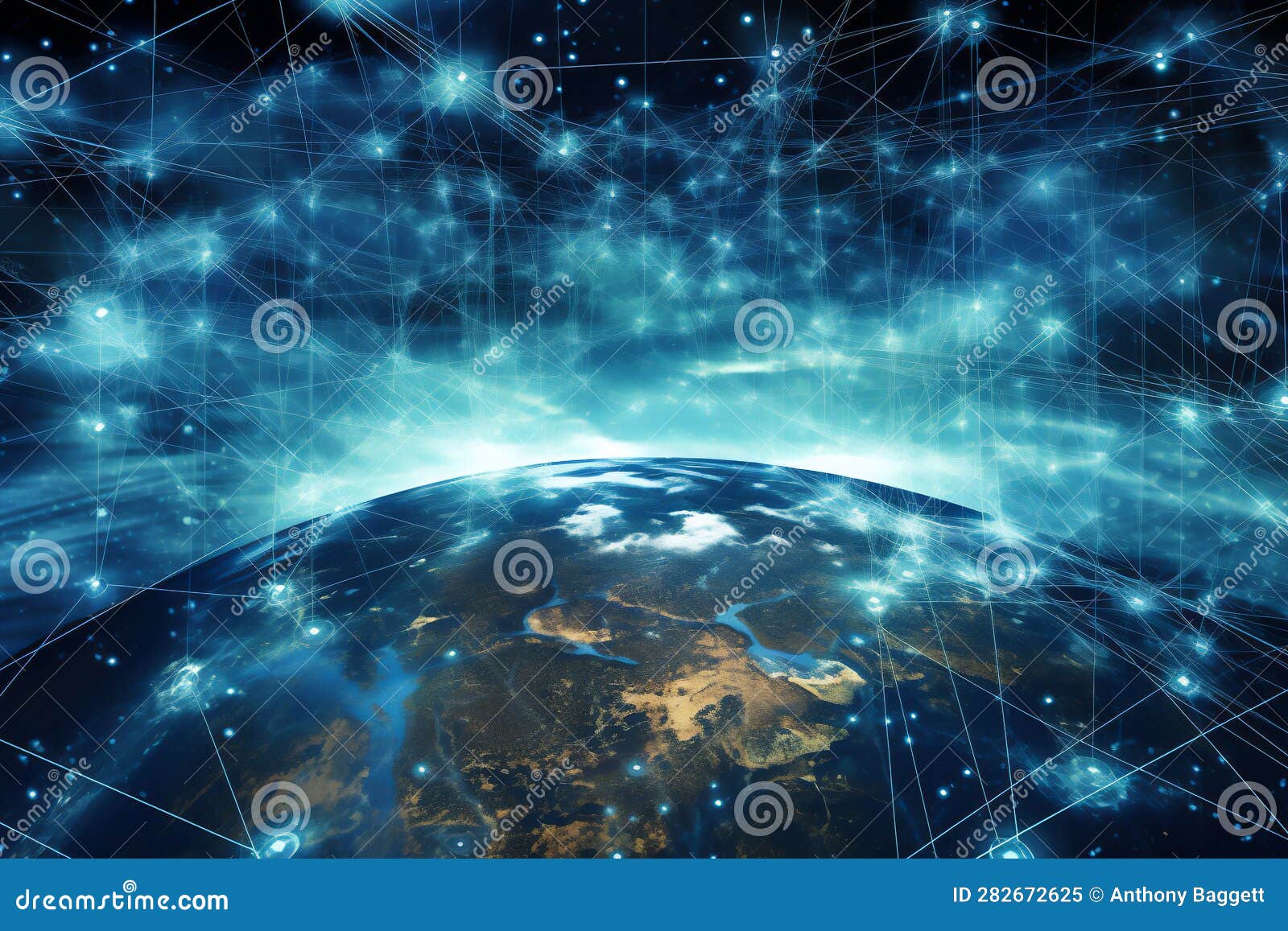 Global Communication Big Data Being Transmitted Across the World Stock ...