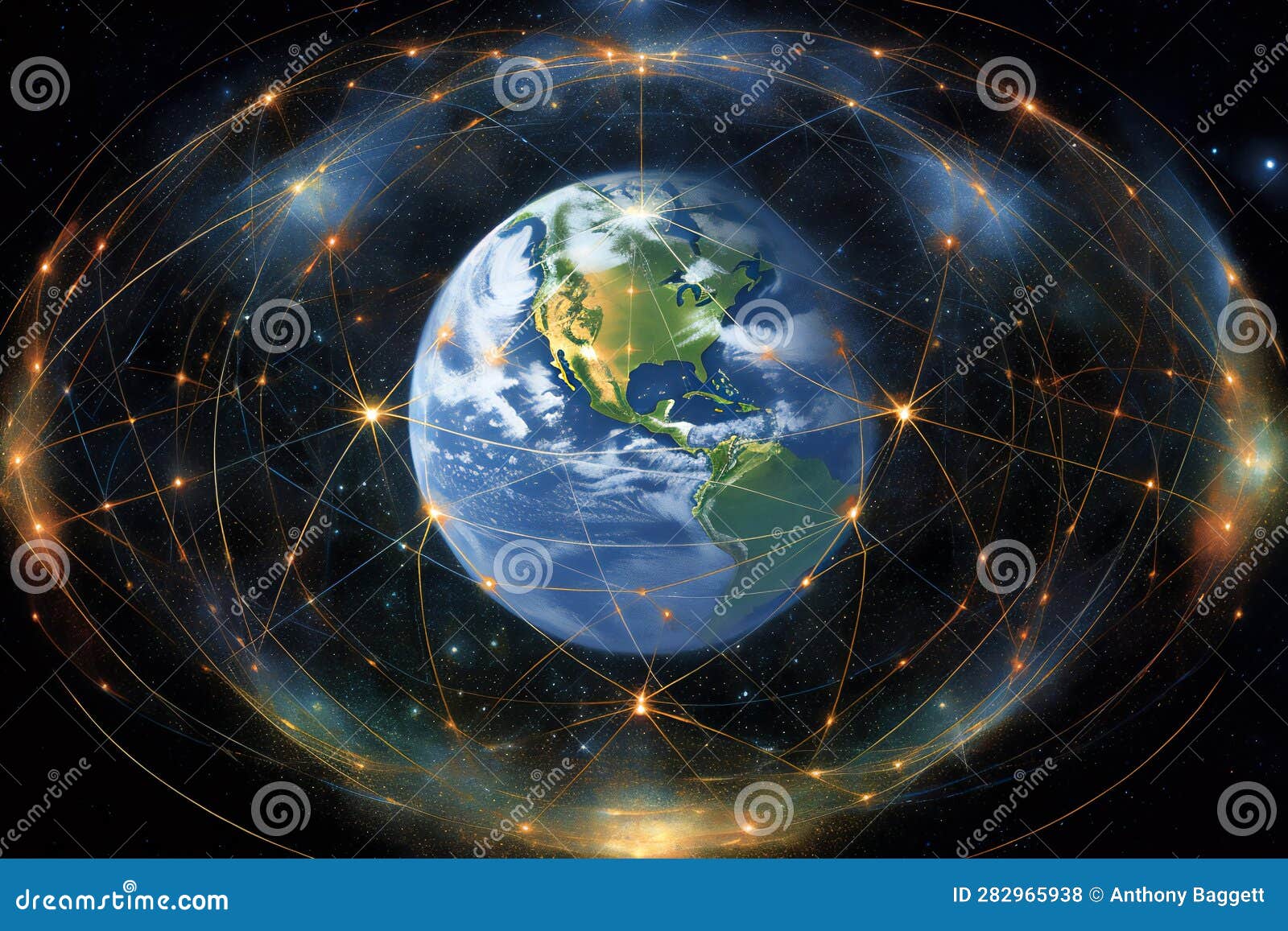 Global Communication Big Data Being Transmitted Across the World Stock ...