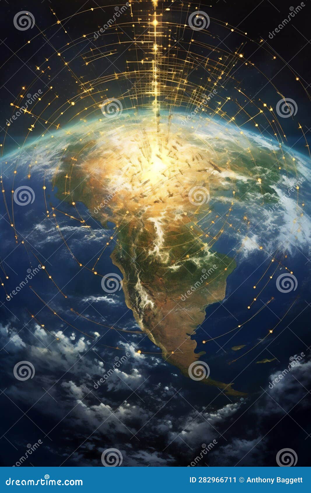 Global Communication Big Data Being Transmitted Across the World Stock ...