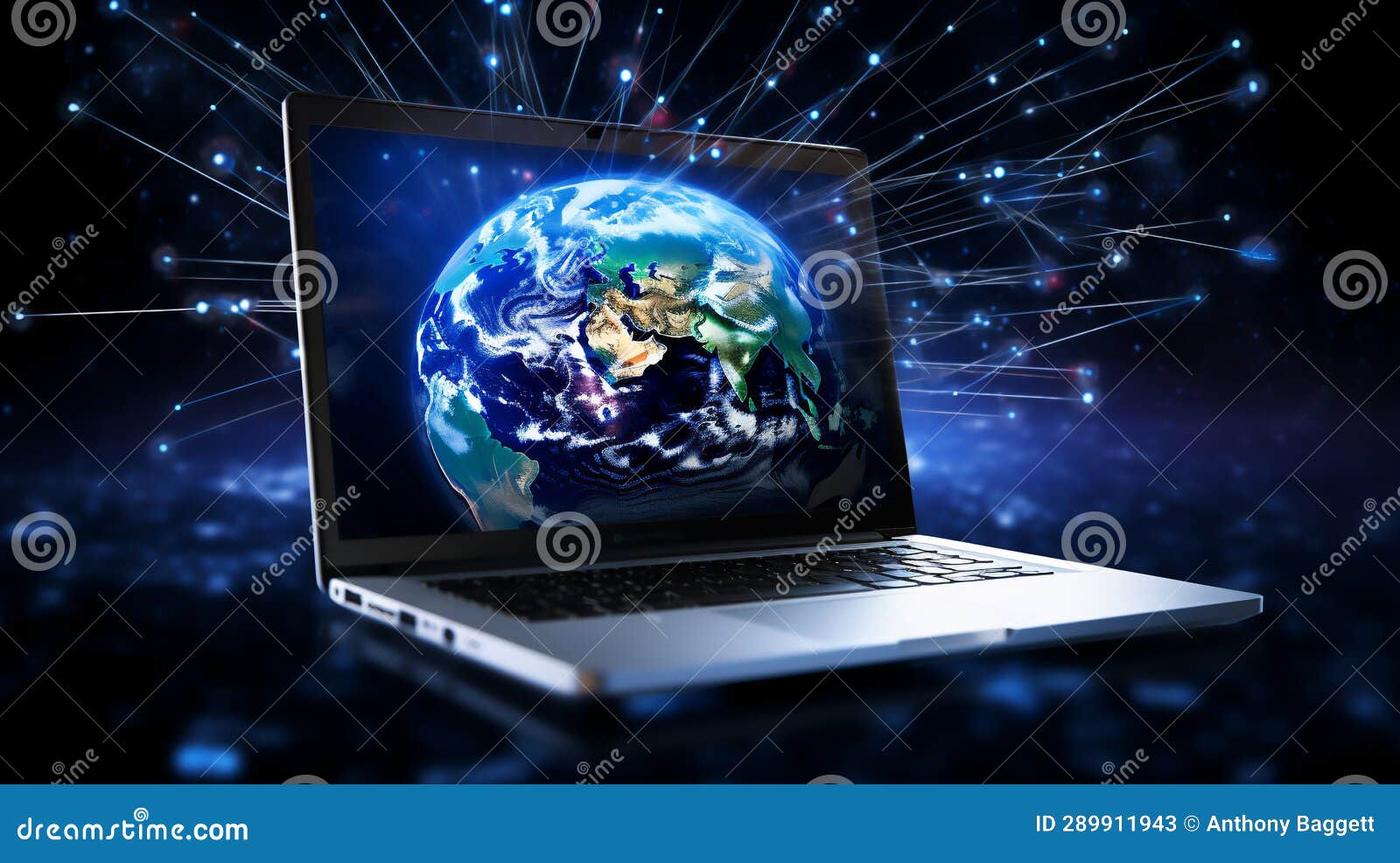 Global Communication Big Data Being Transmitted Across the World while ...