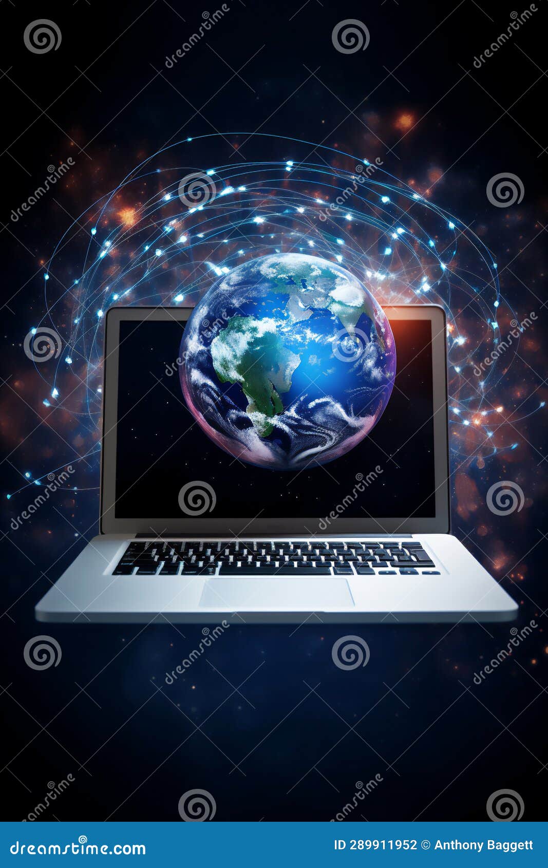 Global Communication Big Data Being Transmitted Across the World while ...