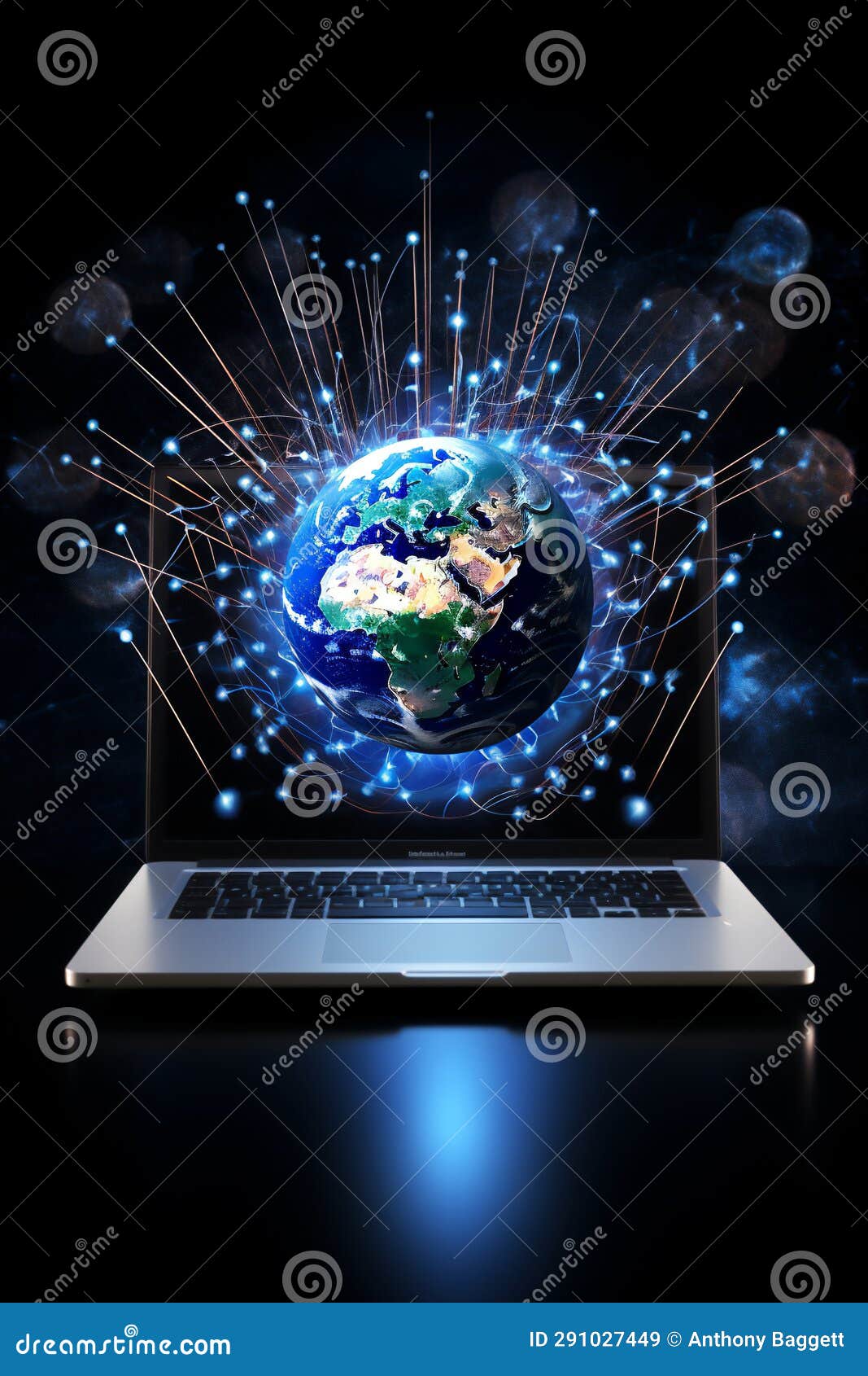 Global Communication Big Data Being Transmitted Across the World while ...