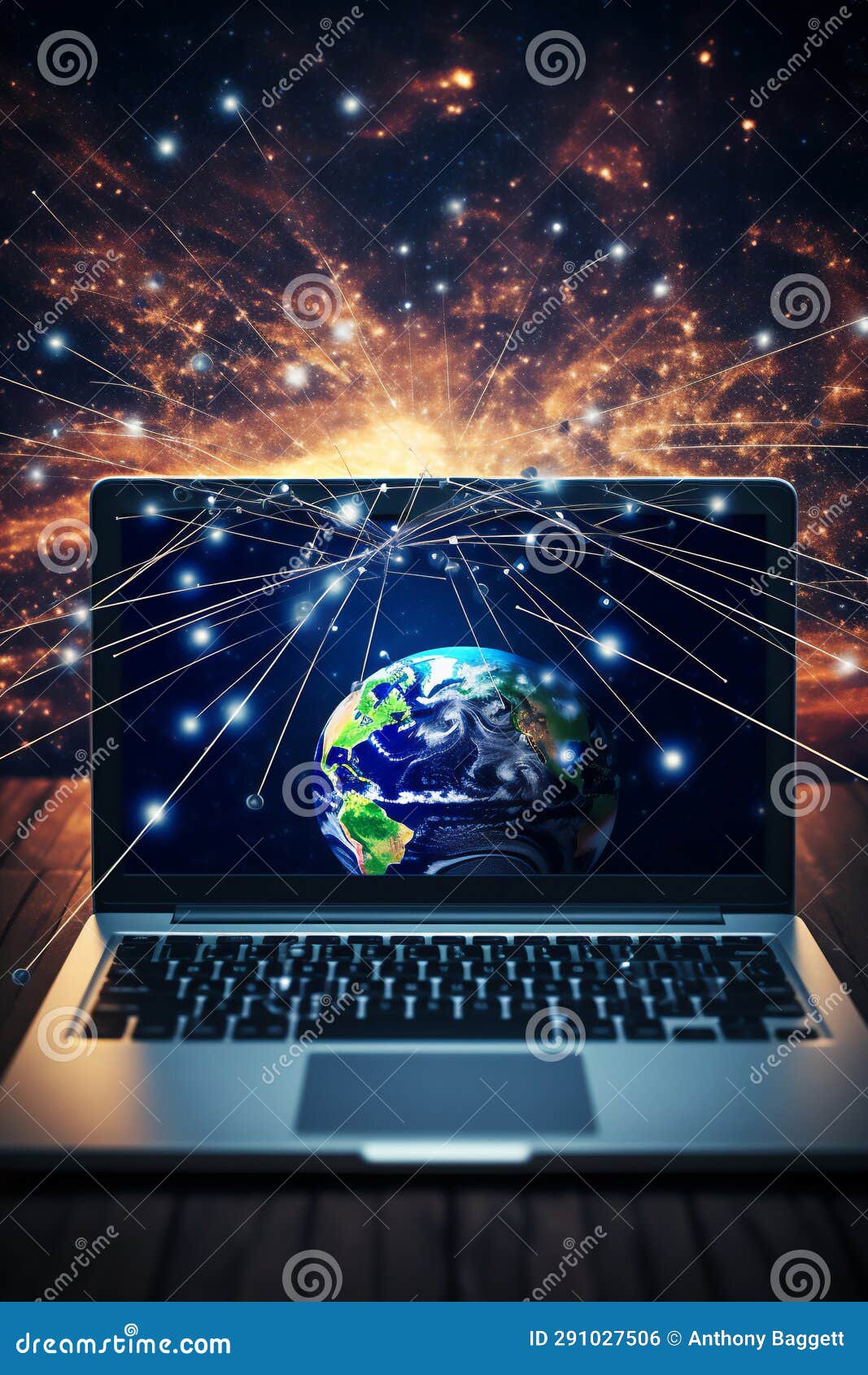 Global Communication Big Data Being Transmitted Across the World while ...