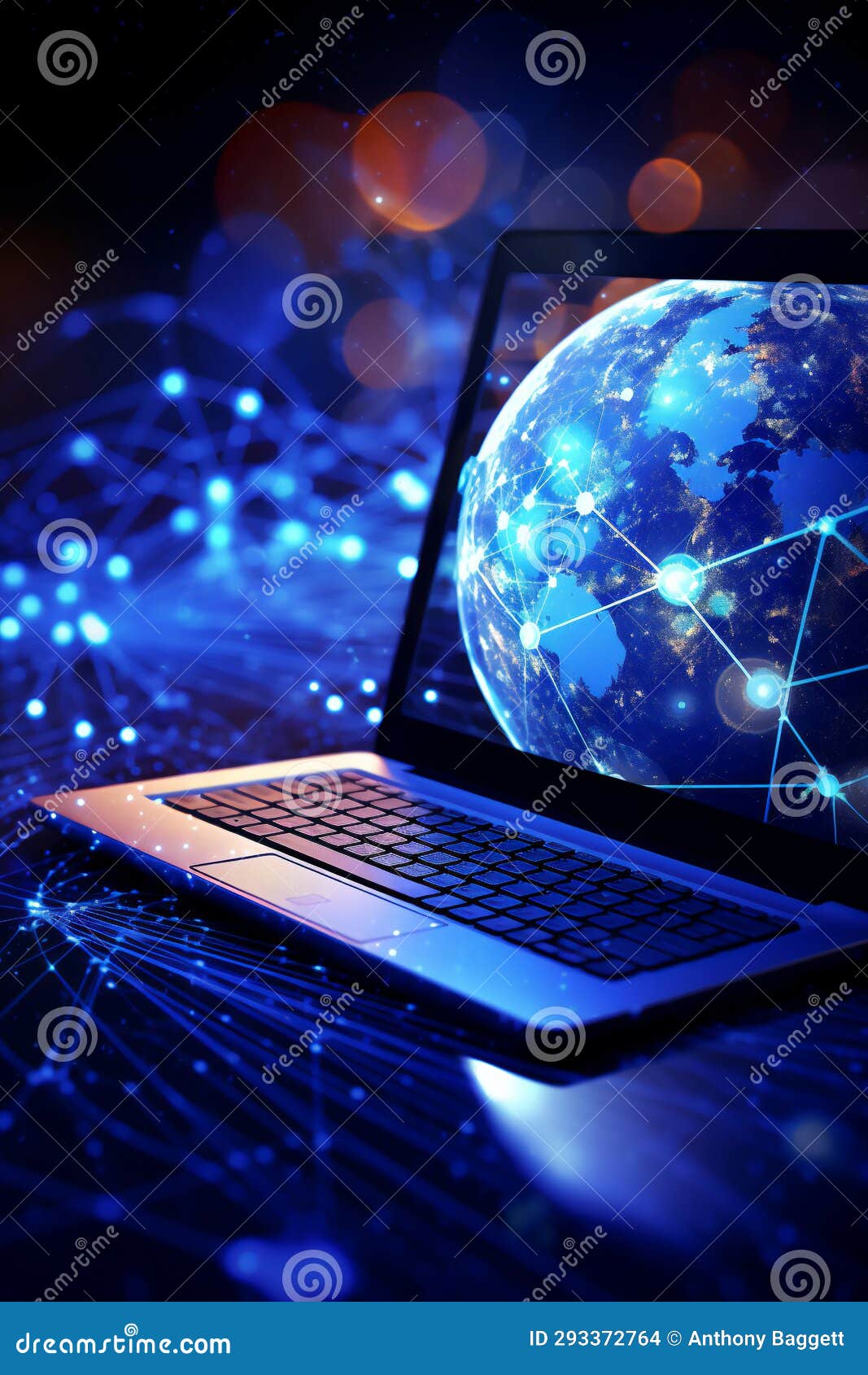 Global Communication Big Data Being Transmitted Across the World while ...