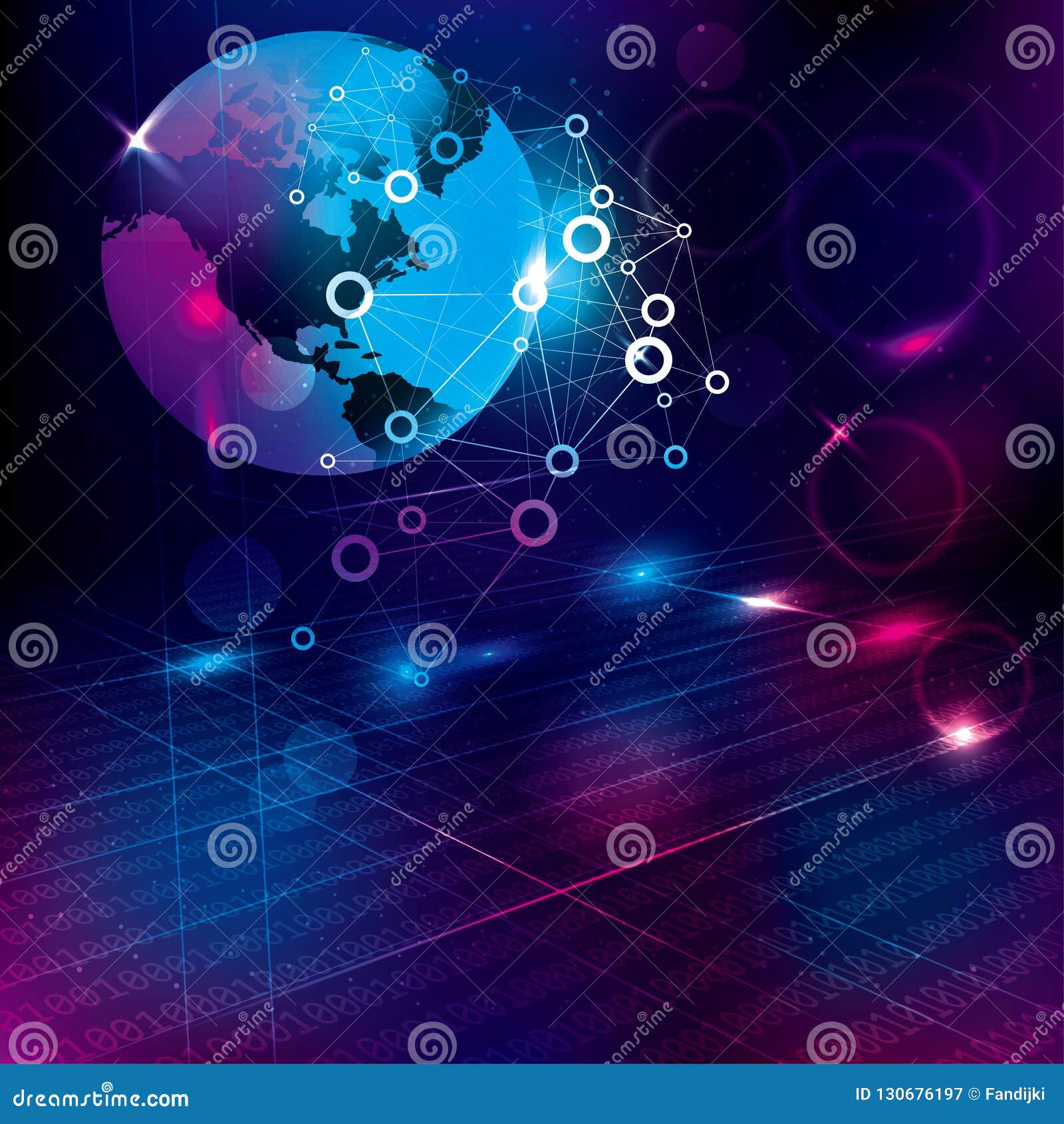 Global Communication Concept. Stock Vector - Illustration of light ...