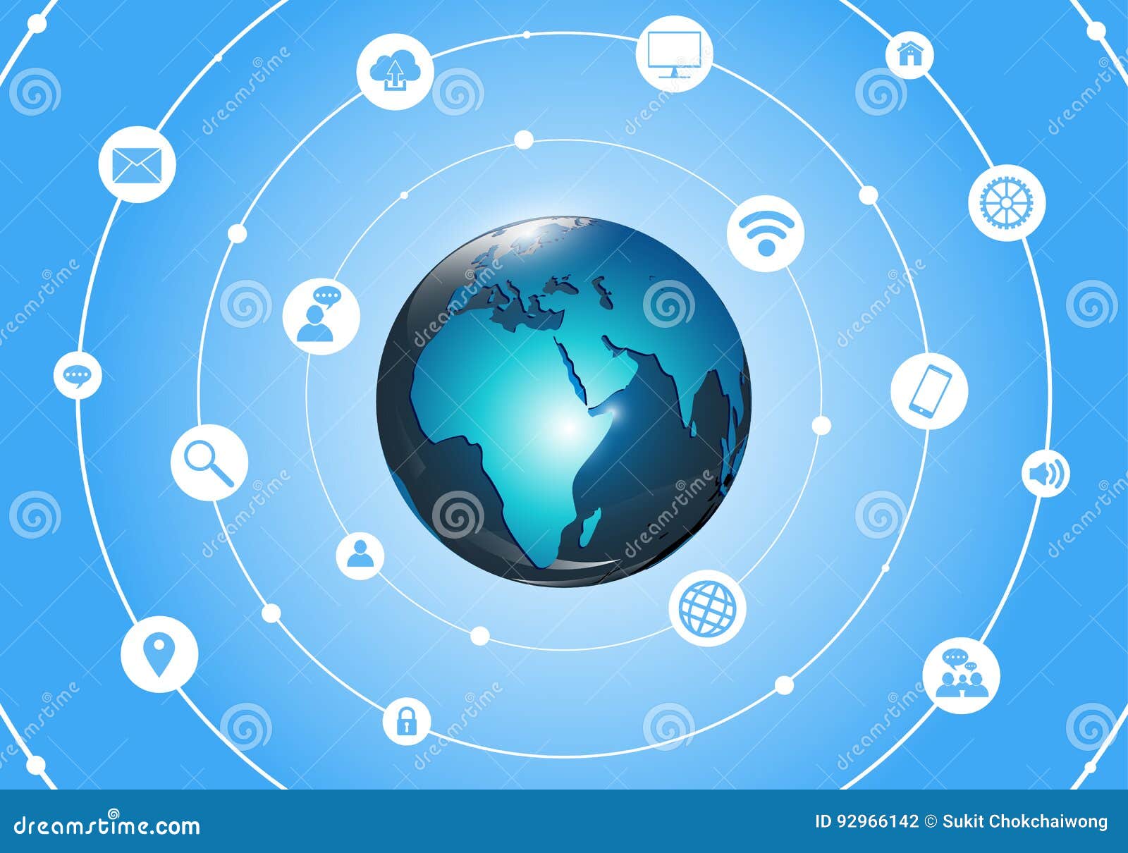 Global Communication Concept Stock Vector - Illustration of icon ...