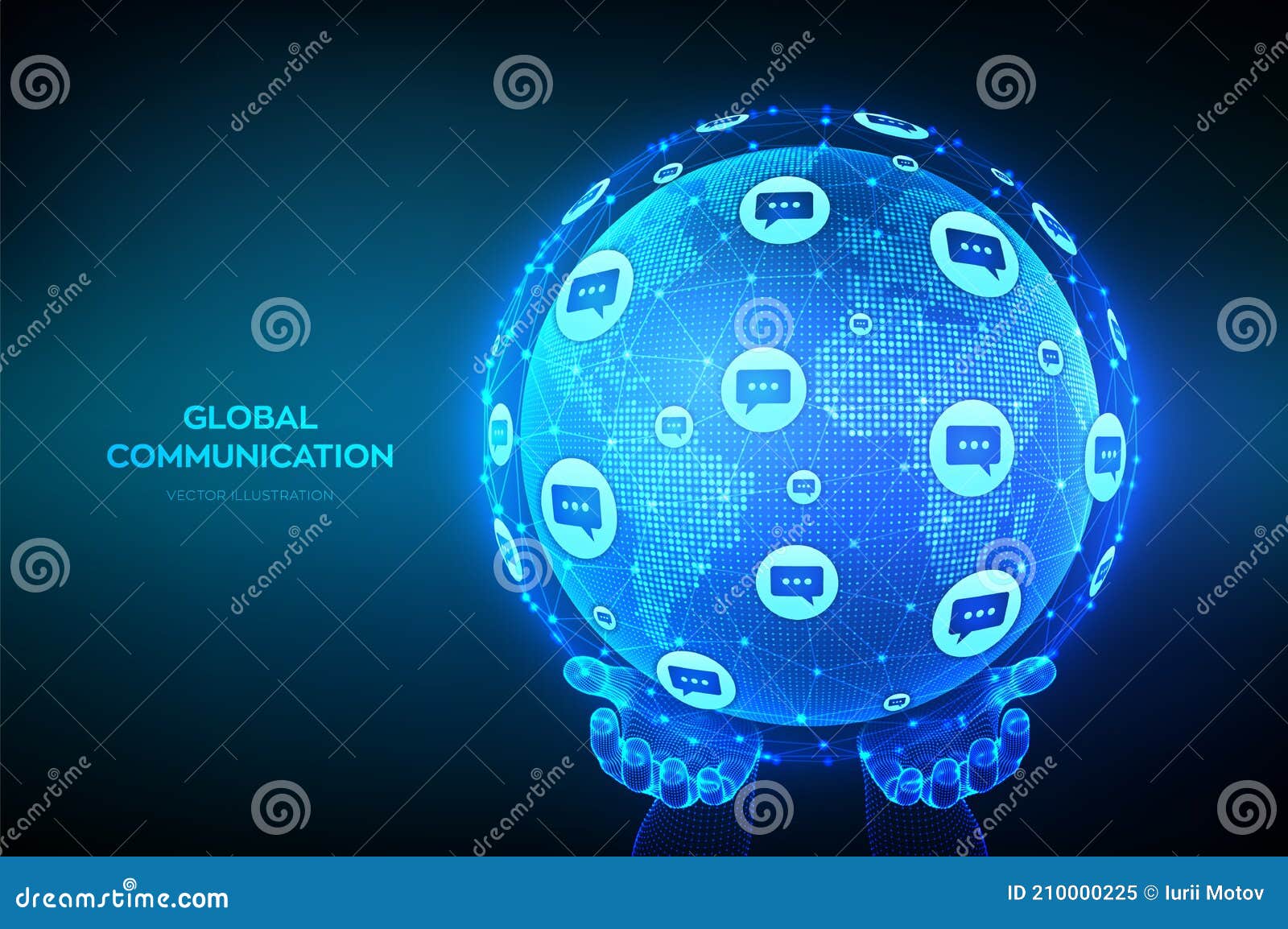 Global Communication Concept. World Map Point and Line Composition ...