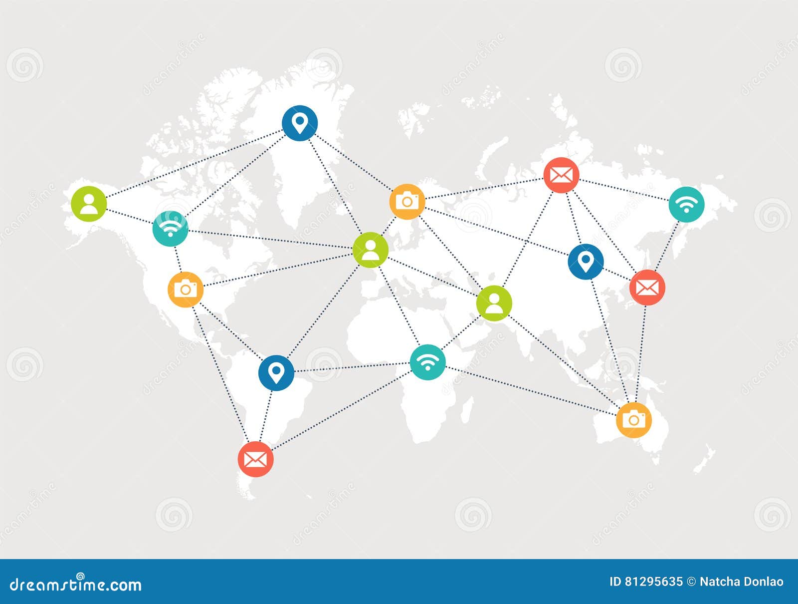 Global Communication, Connection Network Concept Stock Vector ...