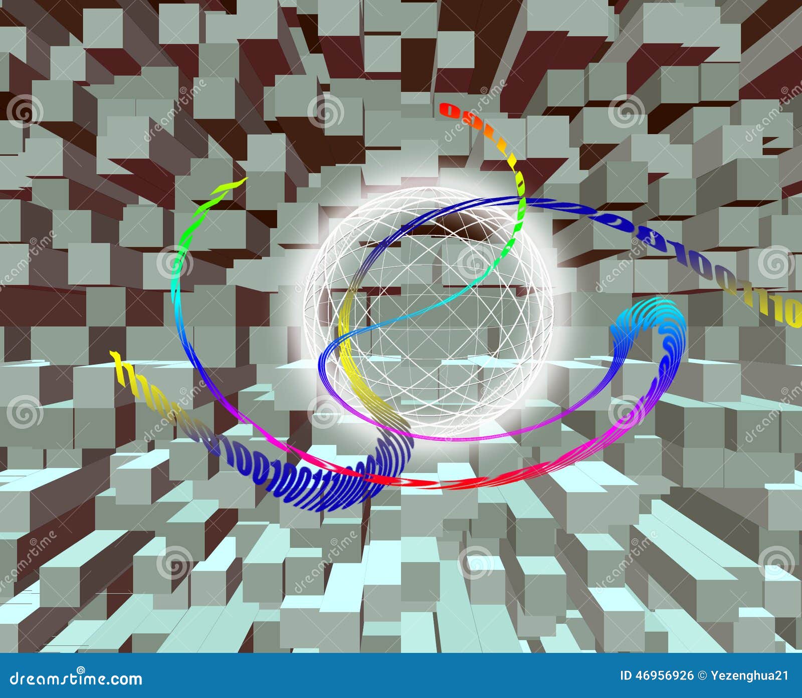 Global Communication / Data Transmission - Binary Code Made Stock ...