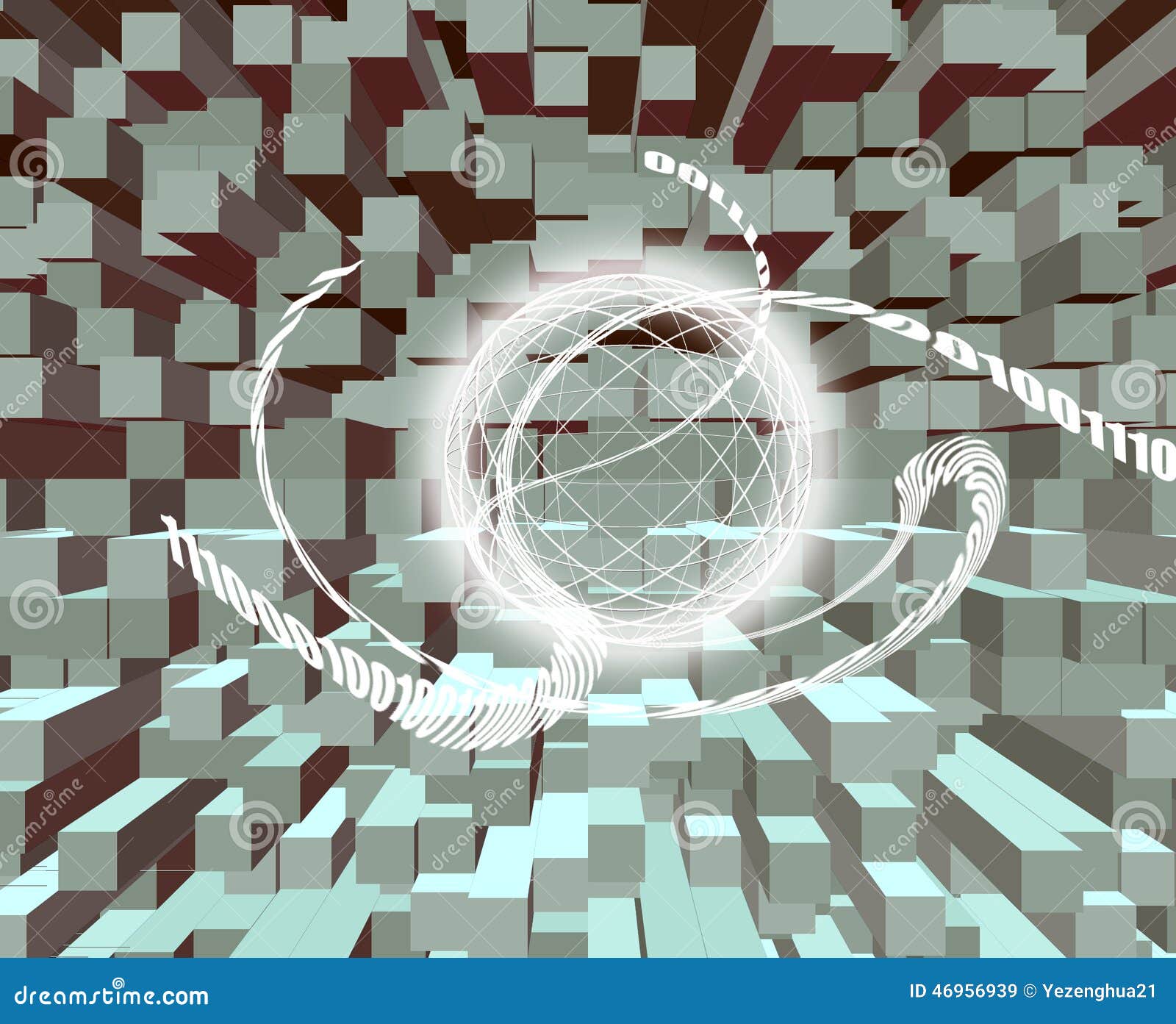 Global Communication / Data Transmission - Binary Code Made Stock ...