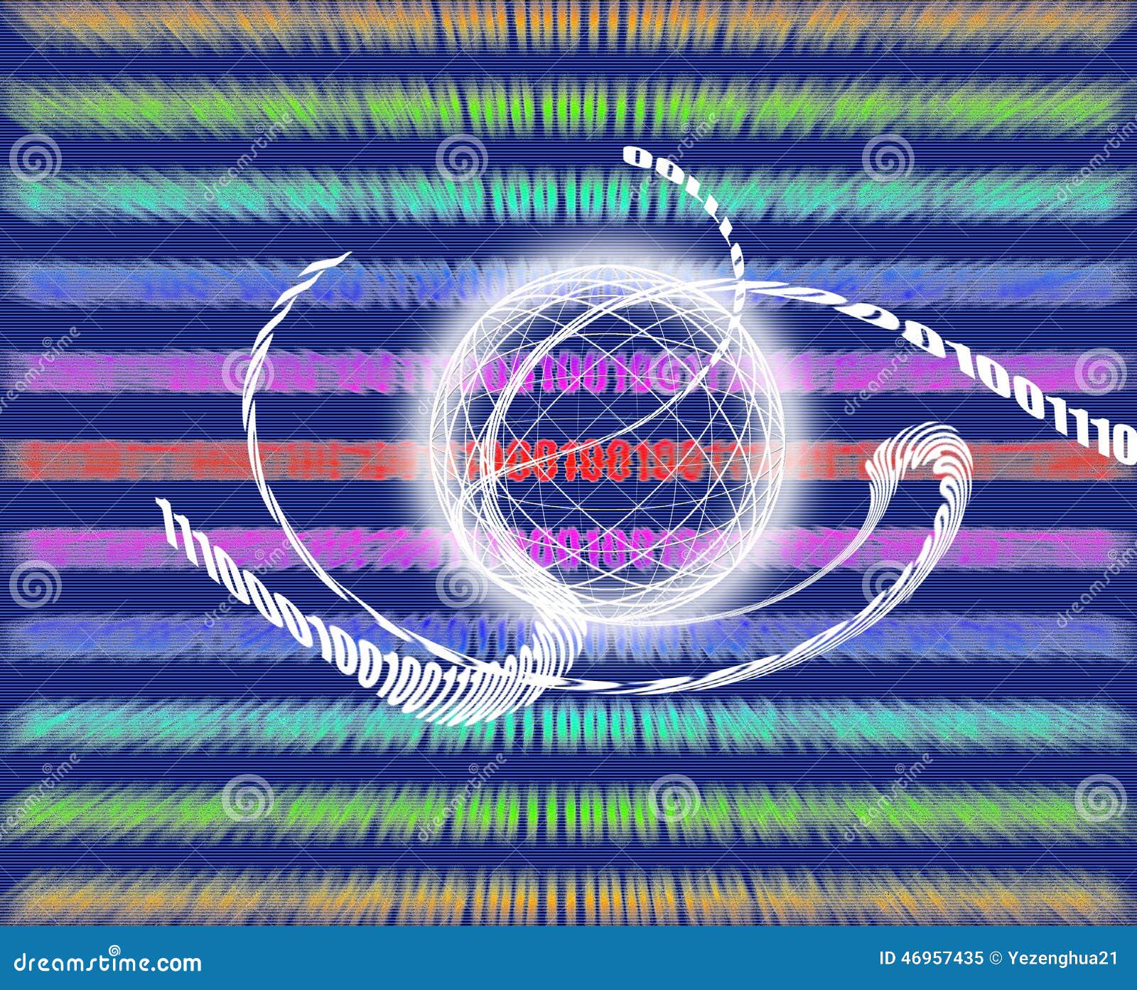 Global Communication / Data Transmission - Binary Code Made Stock ...