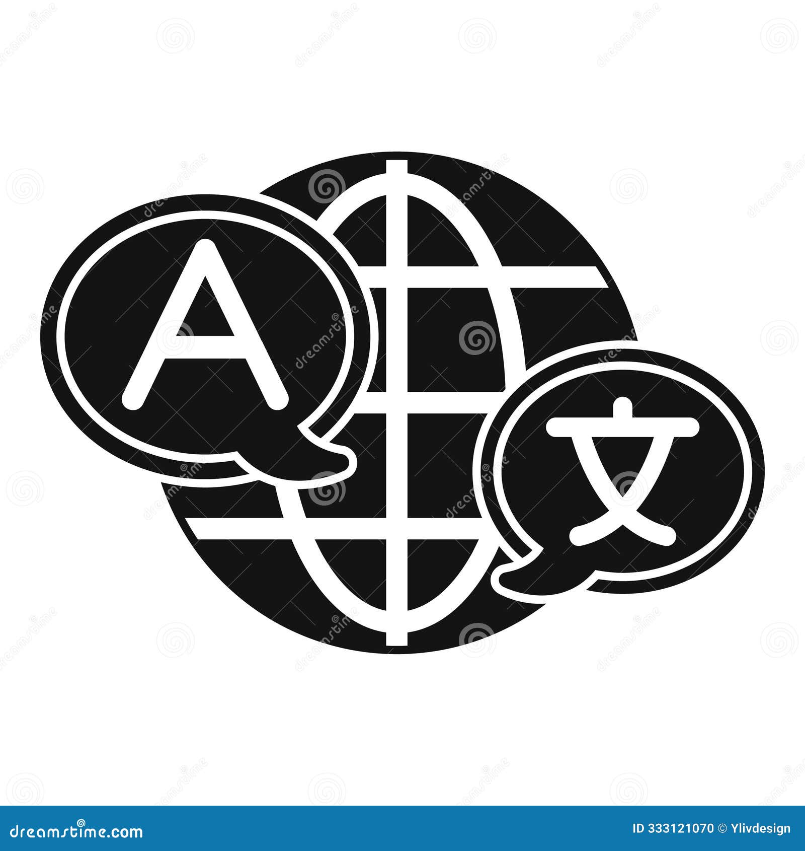 Global Communication with Different Languages Icon Showing a and ...