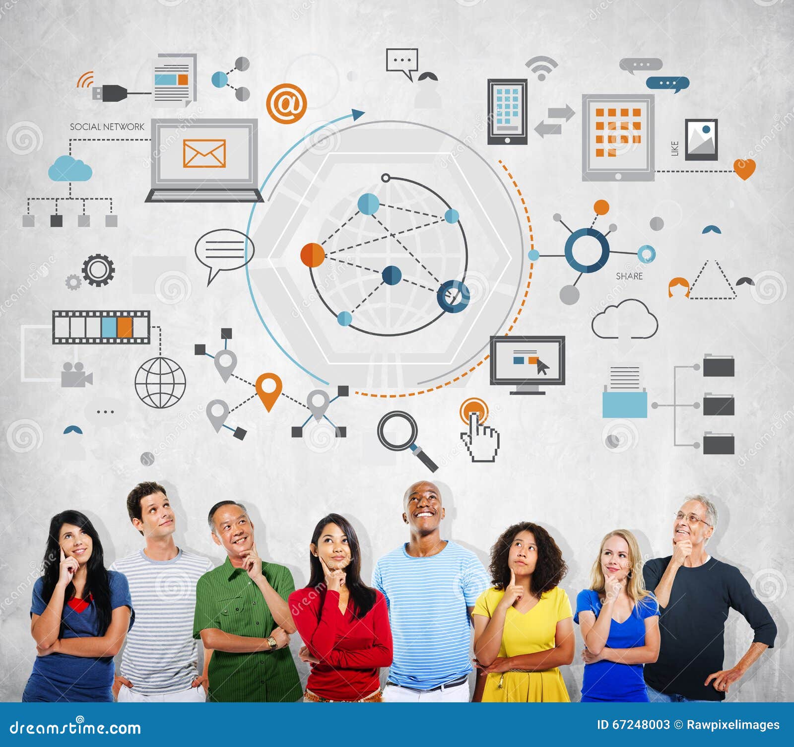 Global Communication Digital Device Information Concept Stock Image ...