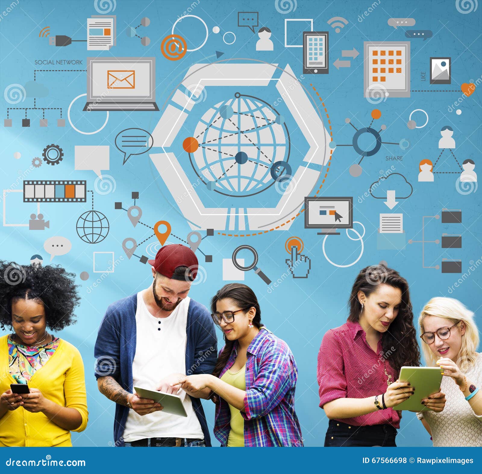 Global Communication Digital Device Information Concept Stock Photo ...