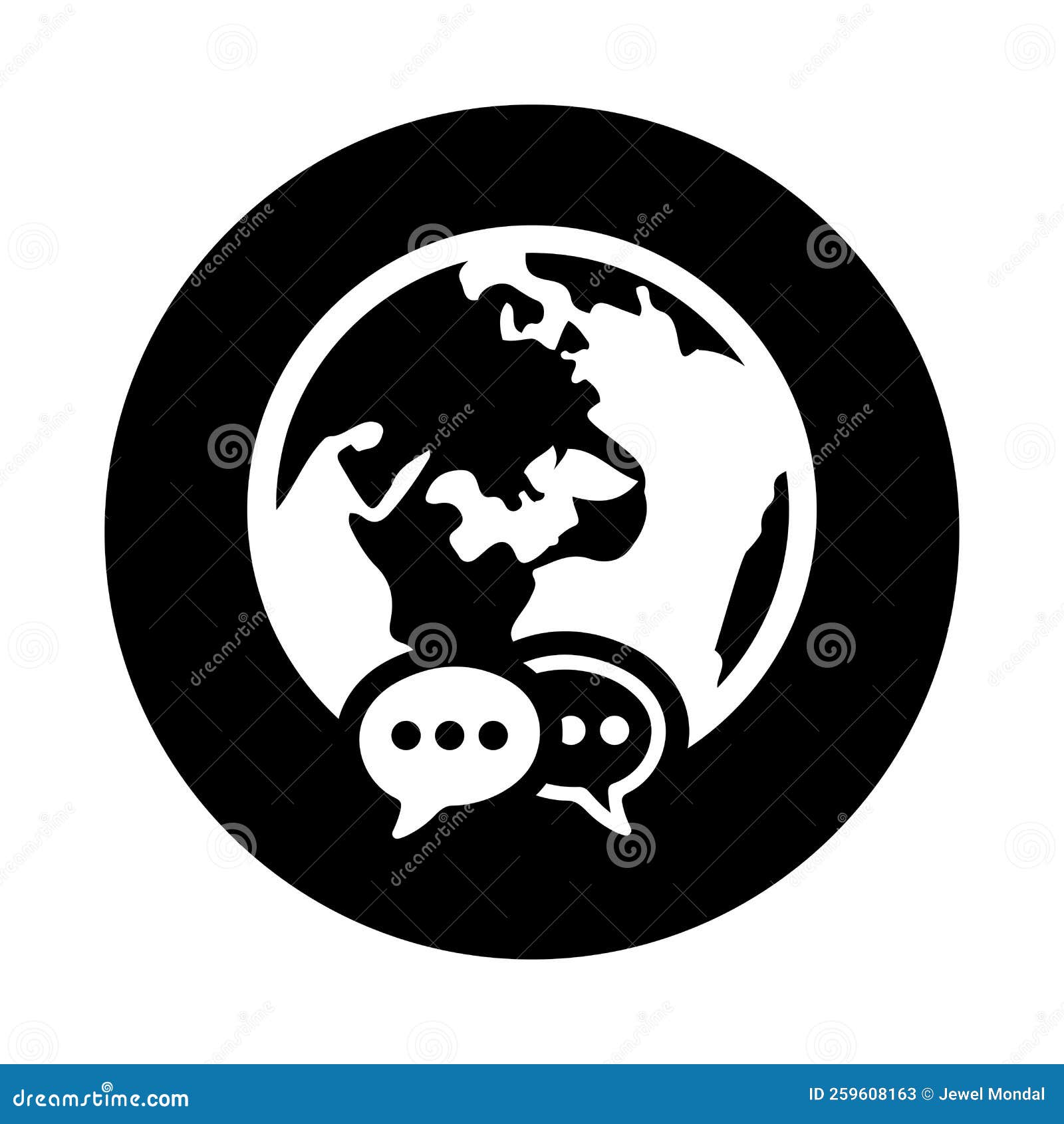 Global, Communication, Earth Icon. Black Vector Graphics Stock ...