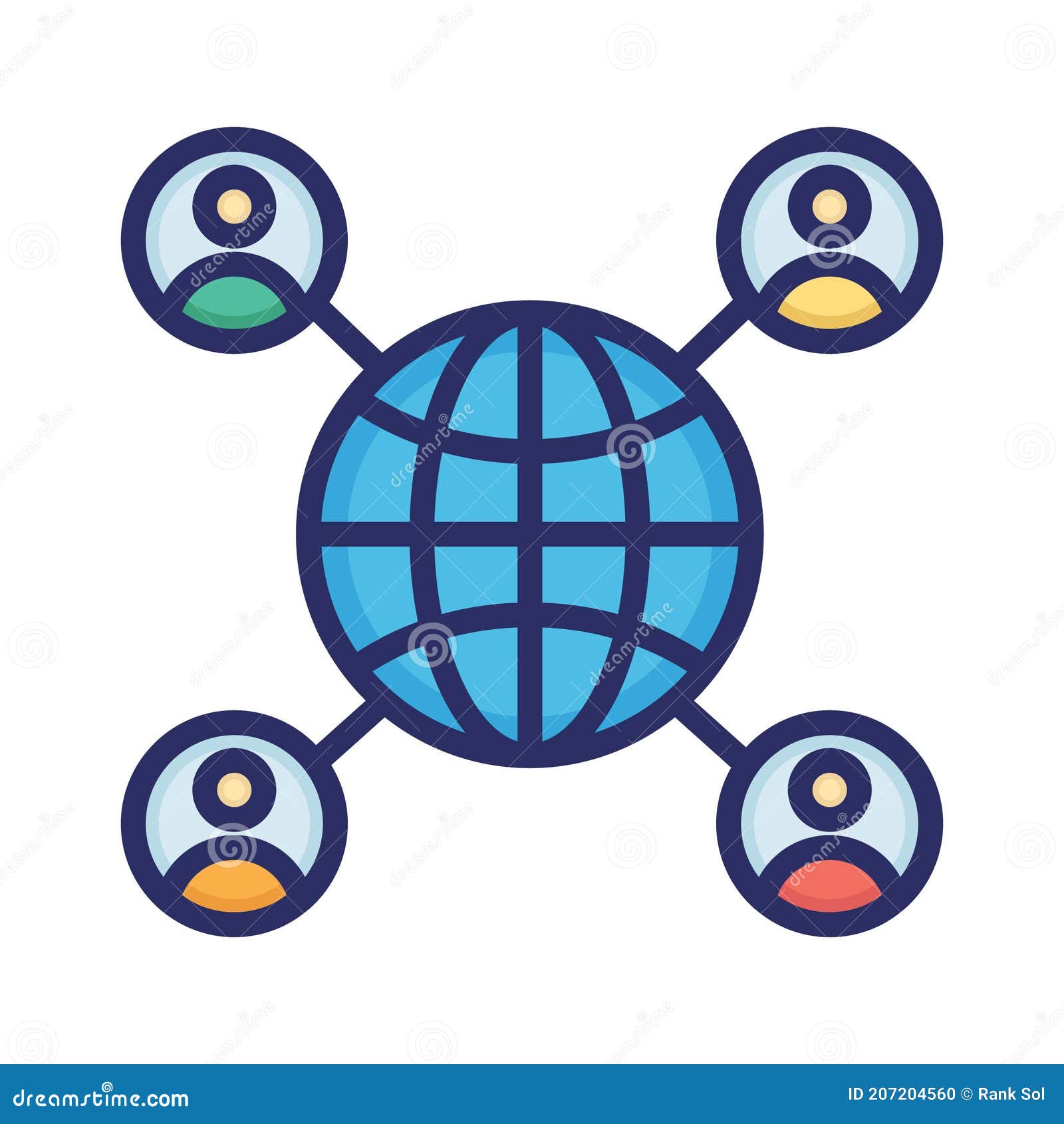 Global Communication, Globe, Communication, Users Fully Editable Vector ...