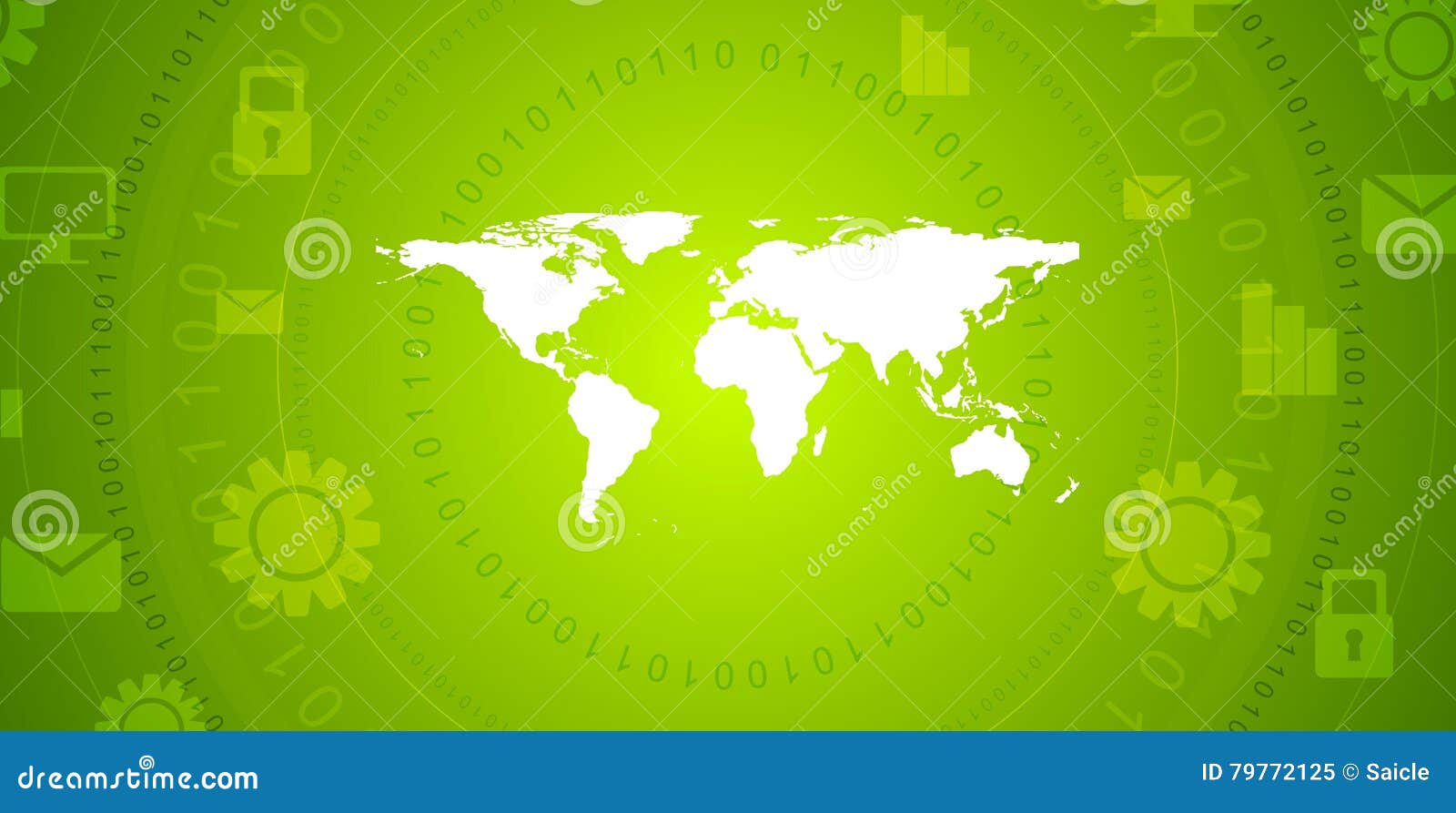 Global Communication Green Tech Vector Design Stock Vector ...