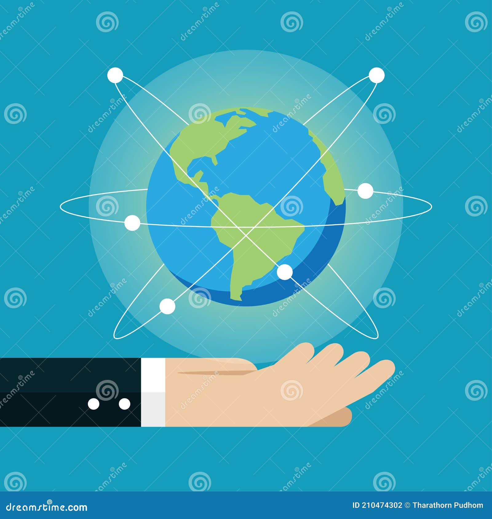 Global Communication at Hand Stock Vector - Illustration of strategy ...